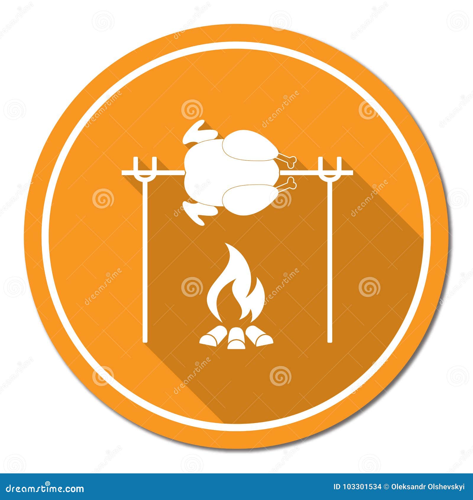 Grilled chicken icon stock vector. Illustration of meat - 103301534