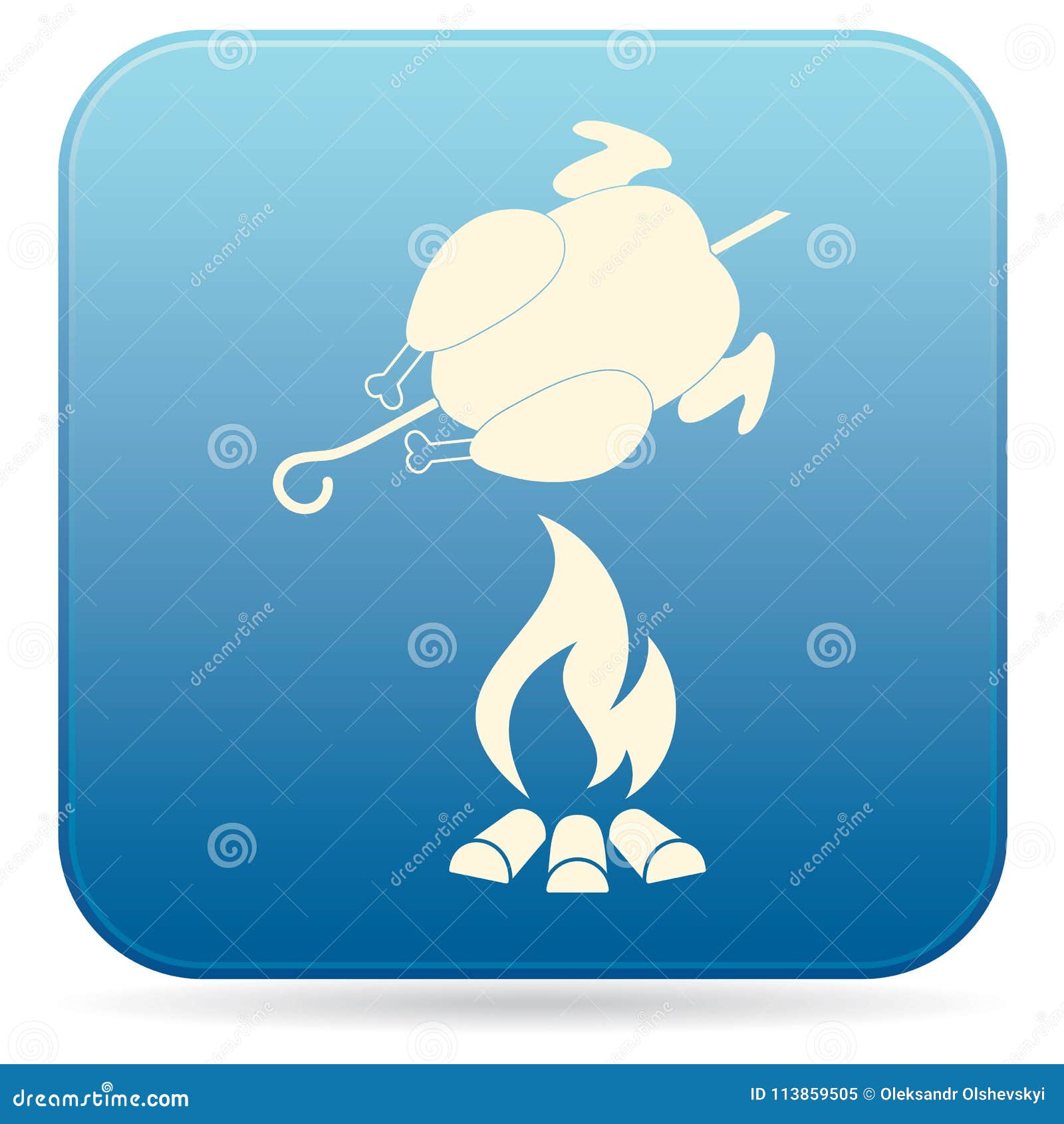 Grilled chicken icon stock vector. Illustration of creative - 113859505