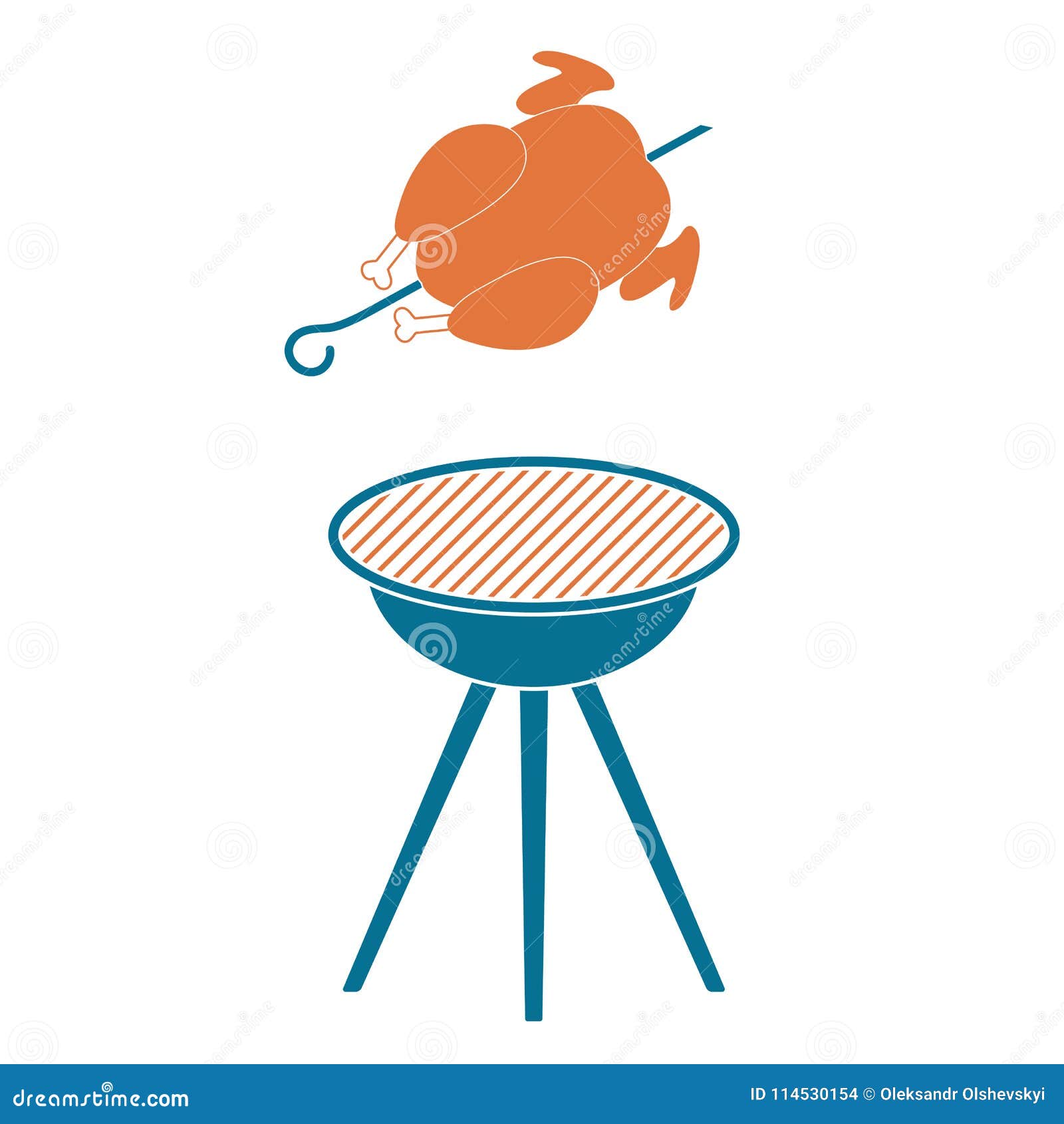 Grilled chicken icon stock vector. Illustration of meat - 114530154