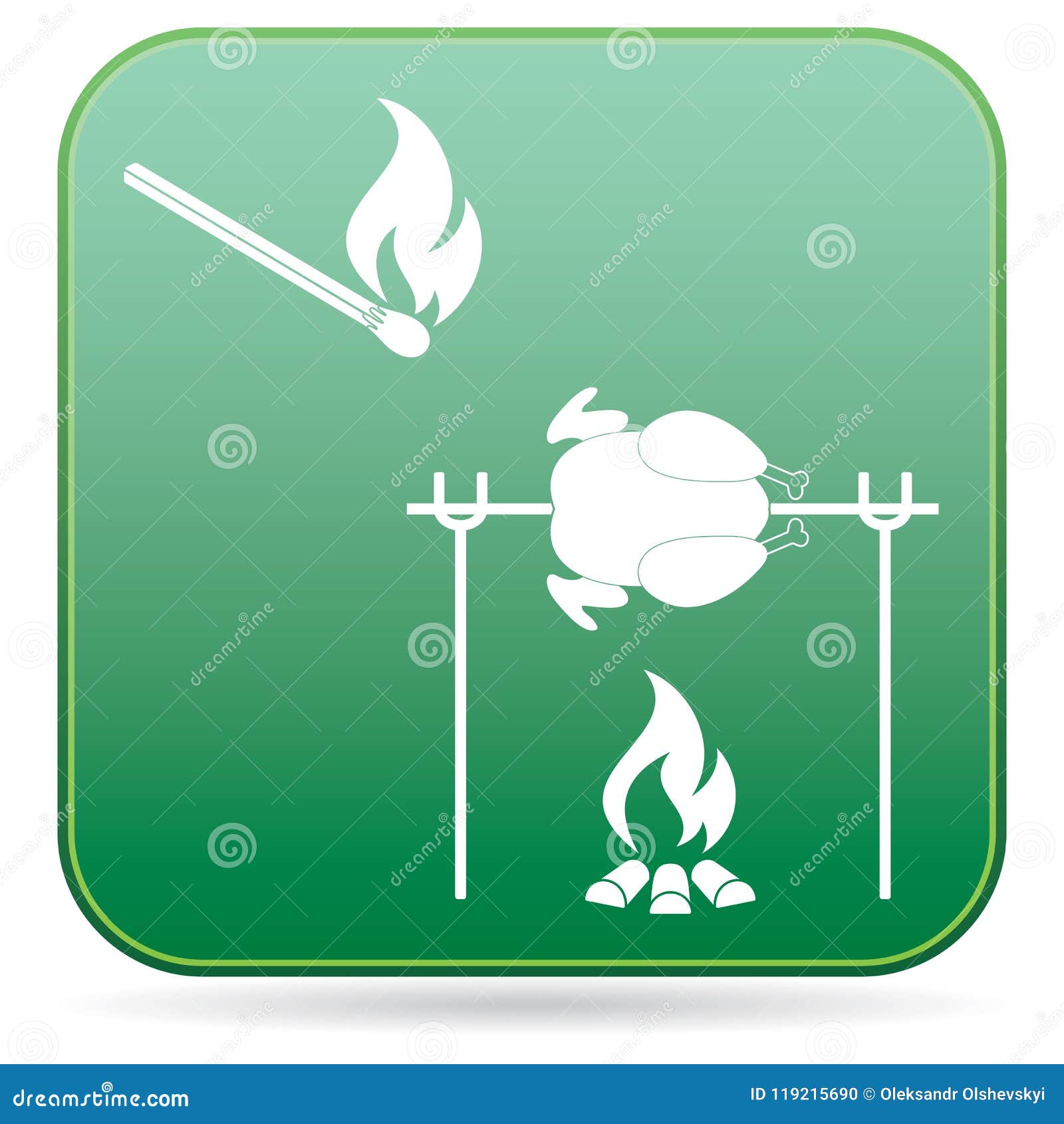 Grilled chicken icon stock vector. Illustration of creative - 119215690