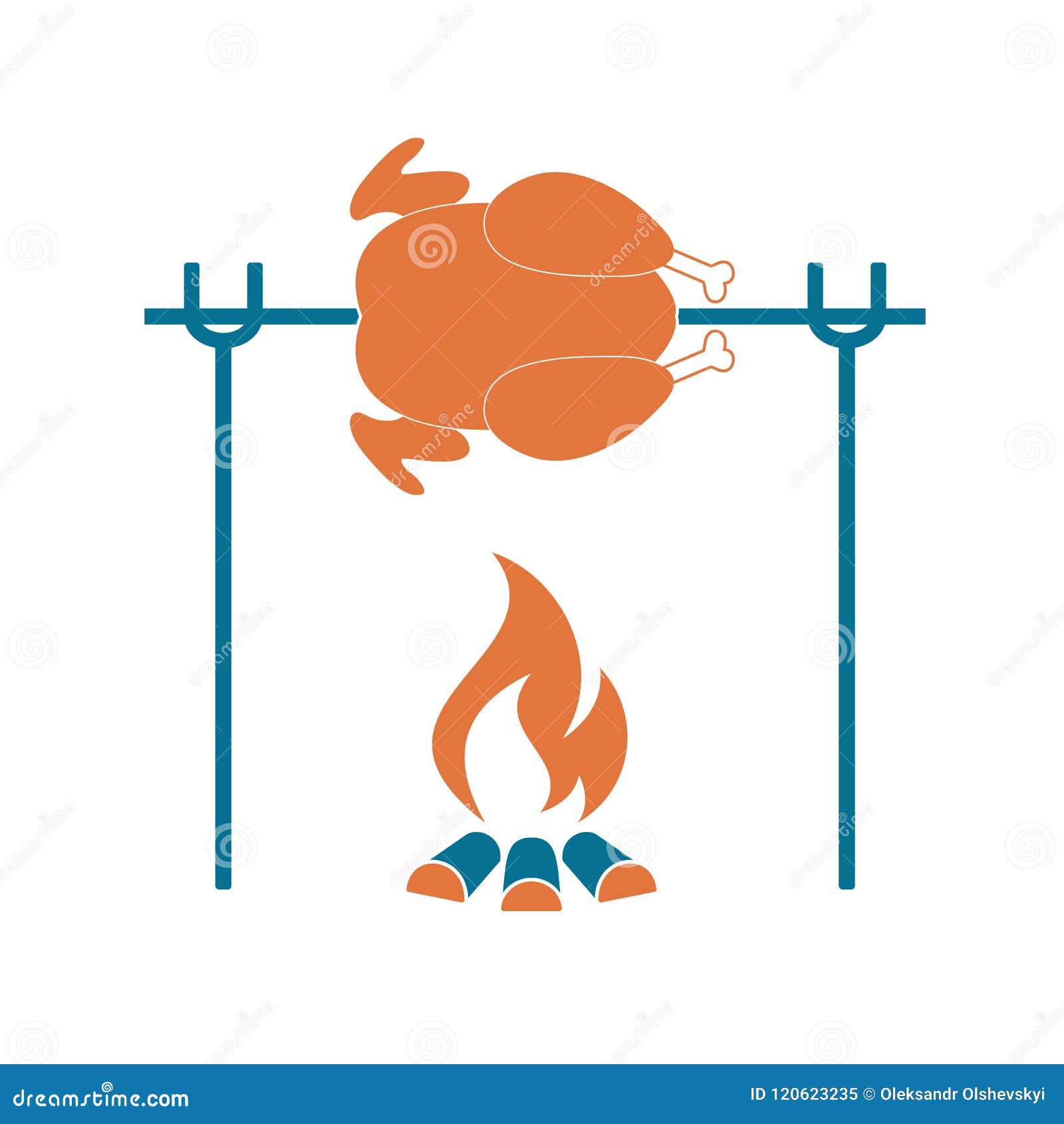 Grilled chicken icon stock vector. Illustration of turkey - 120623235