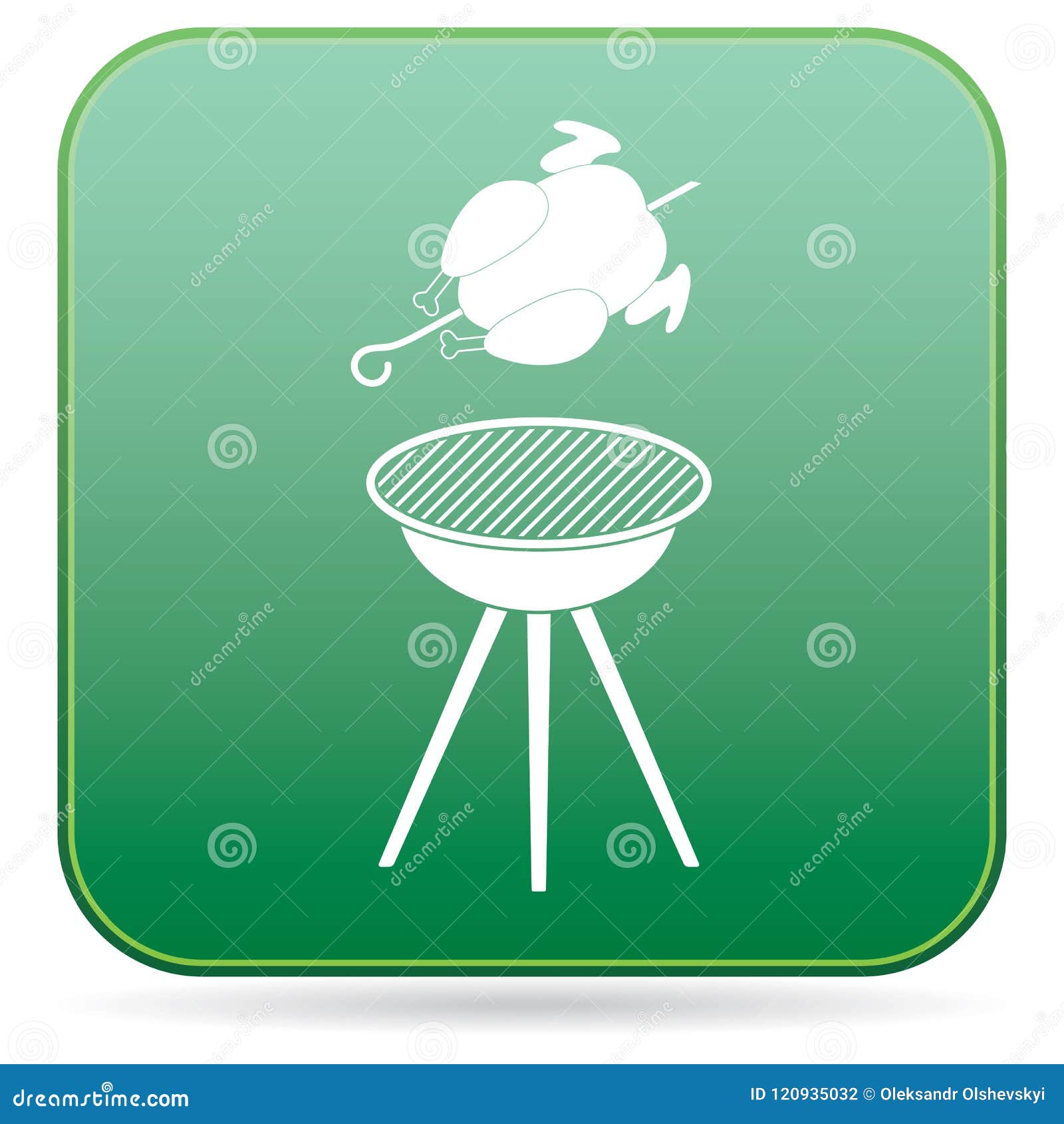 Grilled chicken icon stock vector. Illustration of grill - 120935032