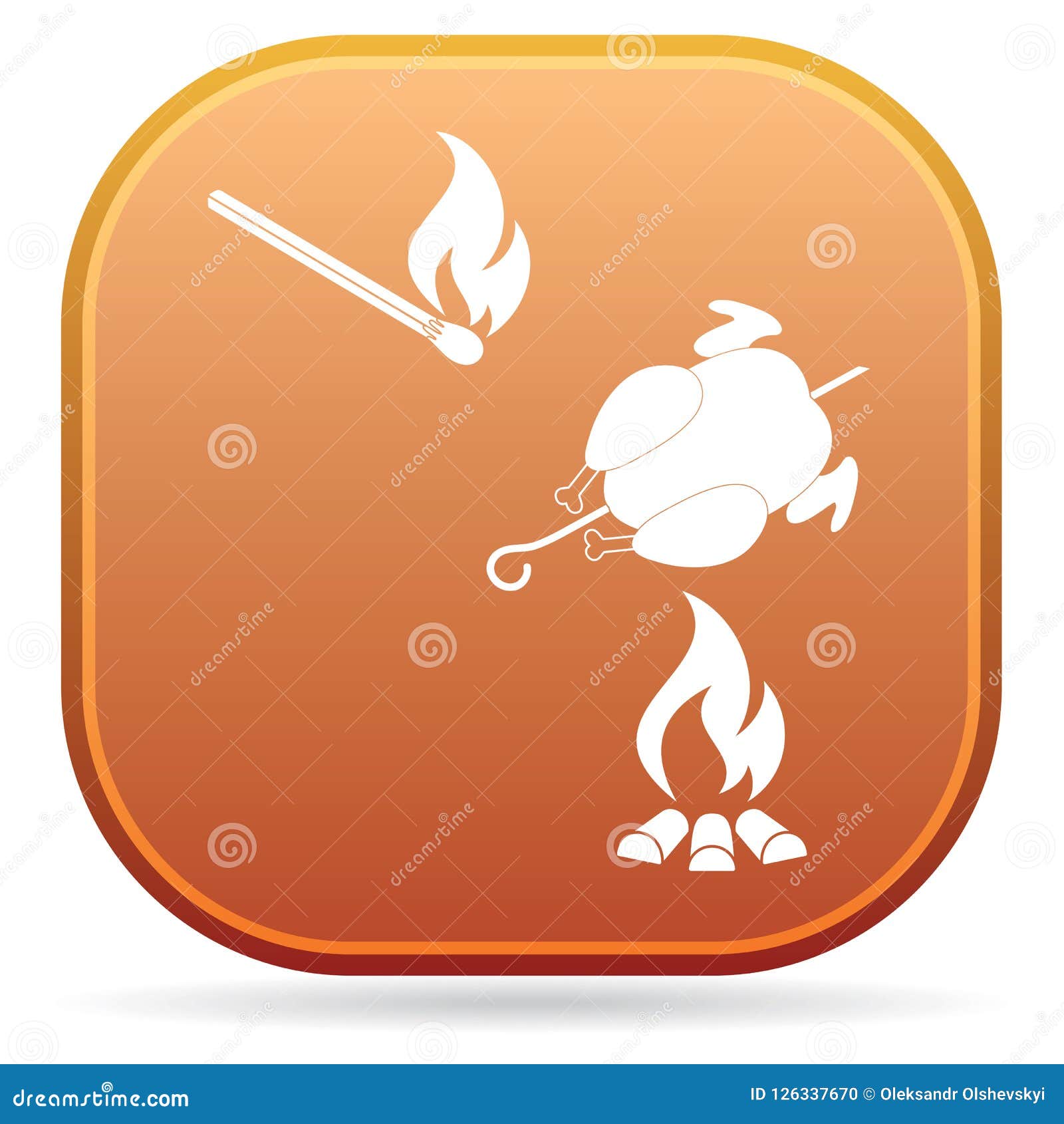 Grilled chicken icon stock vector. Illustration of roast - 126337670