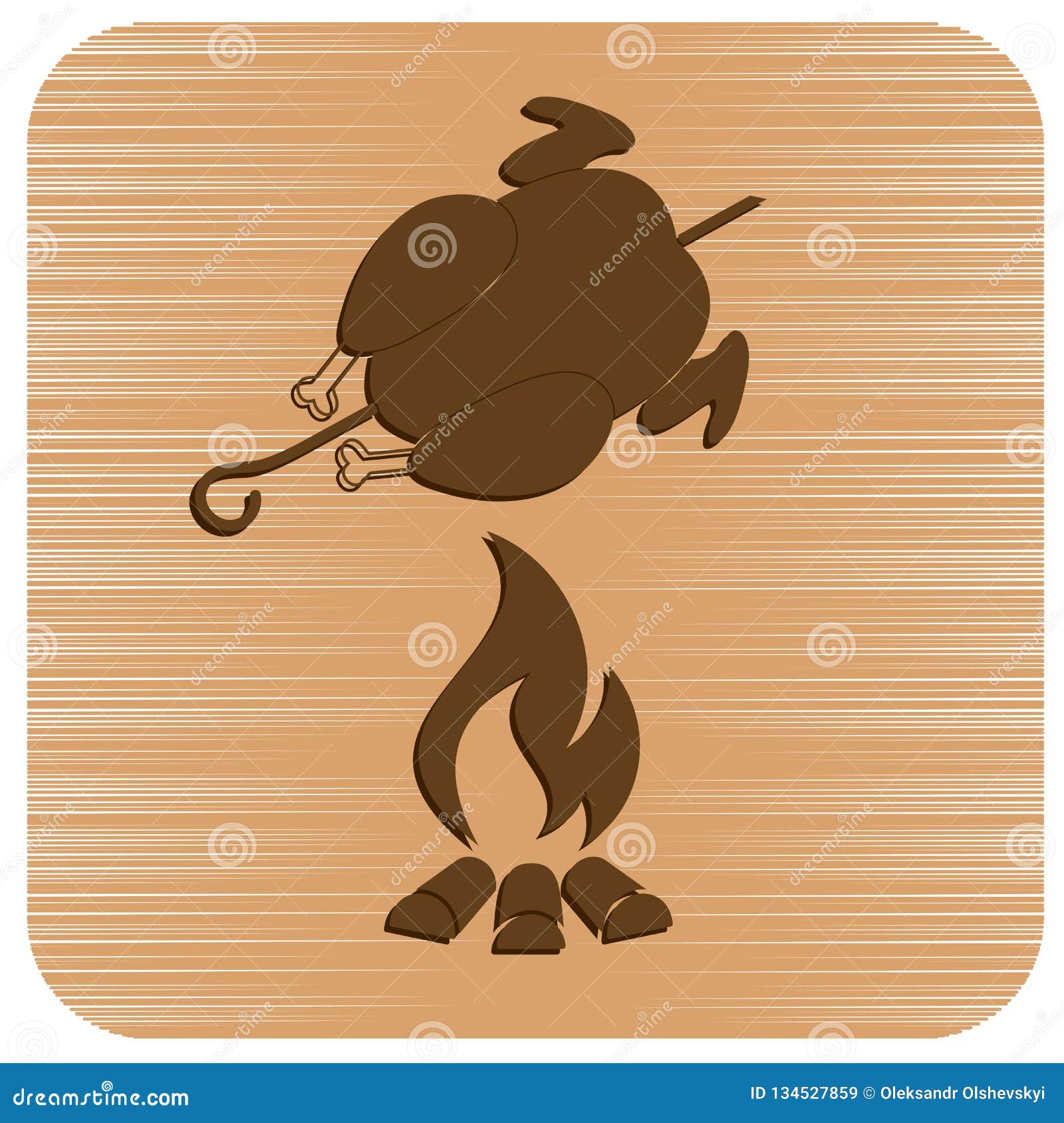 Grilled chicken icon stock vector. Illustration of creative - 134527859