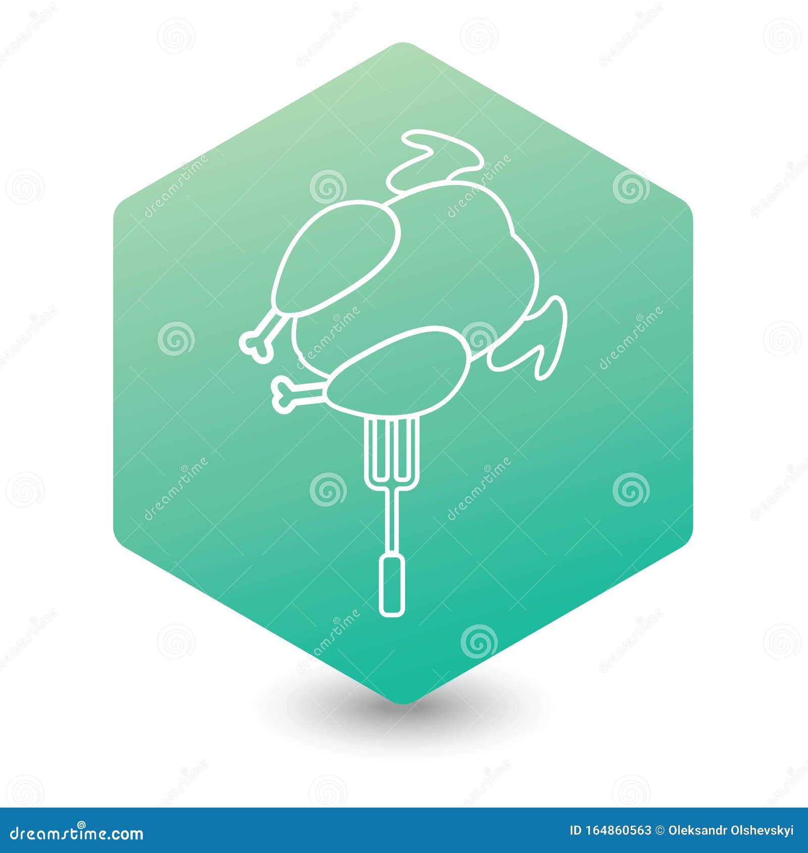 Grilled chicken icon stock vector. Illustration of food - 164860563
