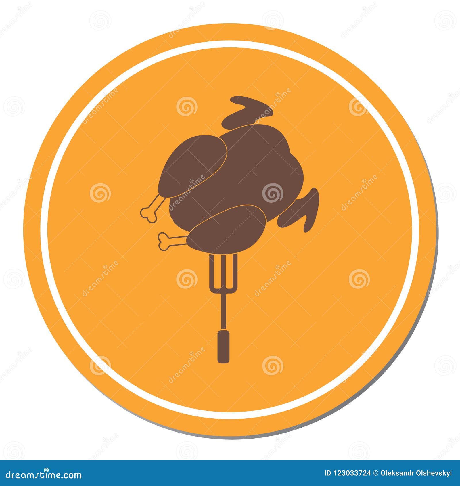 Grilled chicken icon stock vector. Illustration of turkey - 123033724