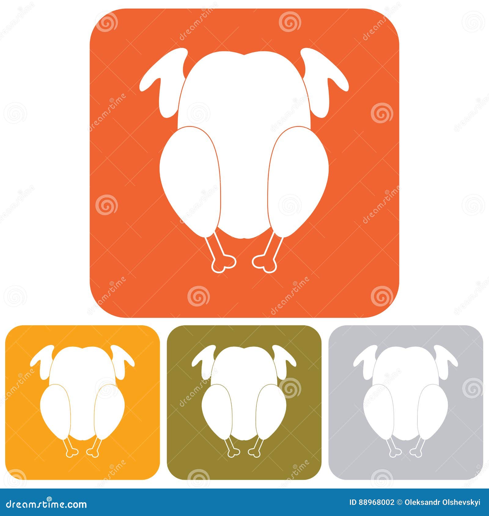 Grilled chicken icon stock vector. Illustration of restaurant - 88968002