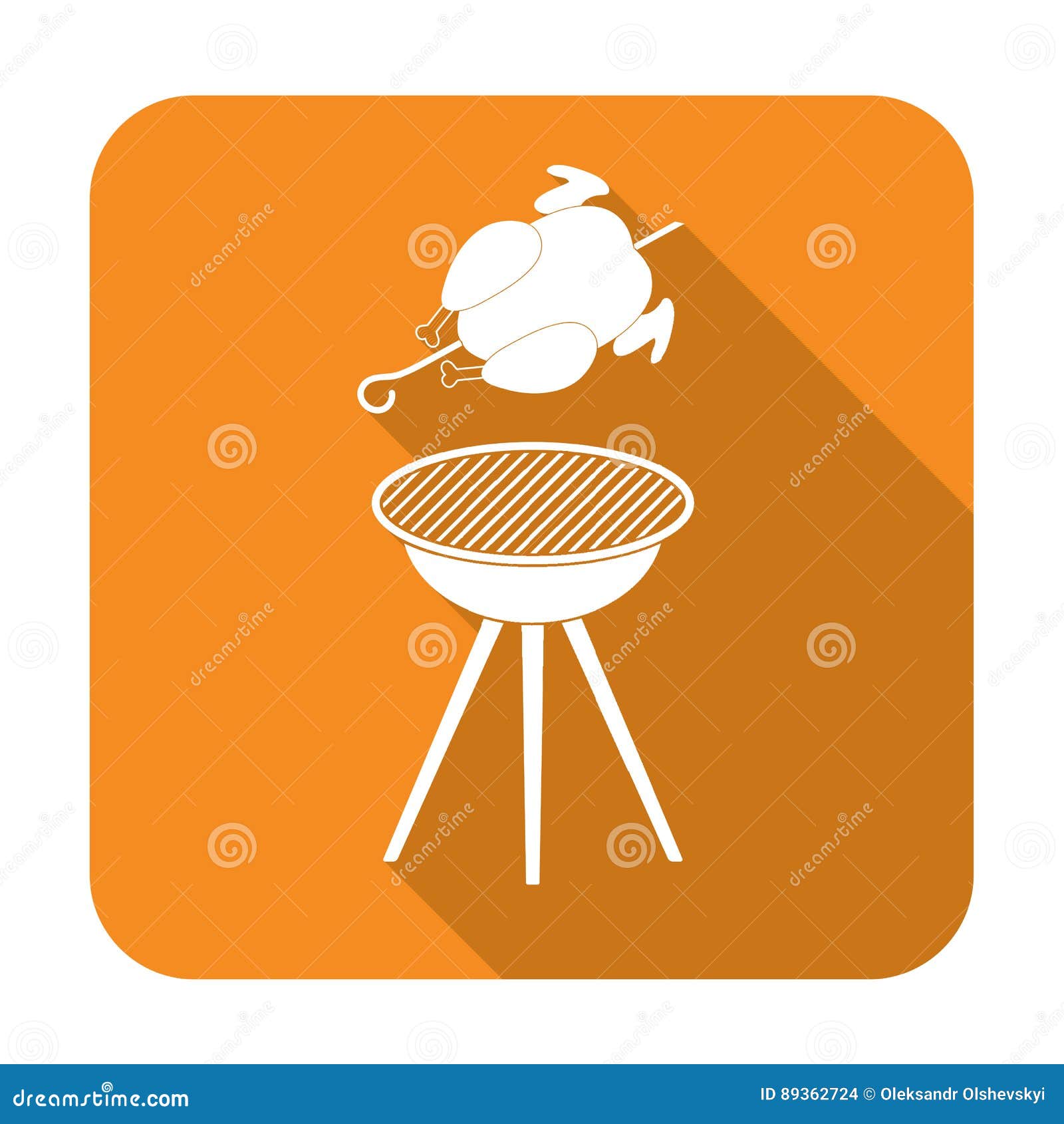 Grilled chicken icon stock vector. Illustration of grilled - 89362724