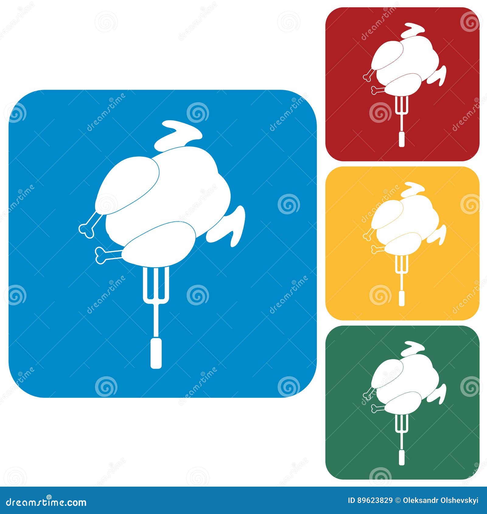 Grilled chicken icon stock vector. Illustration of dinner - 89623829