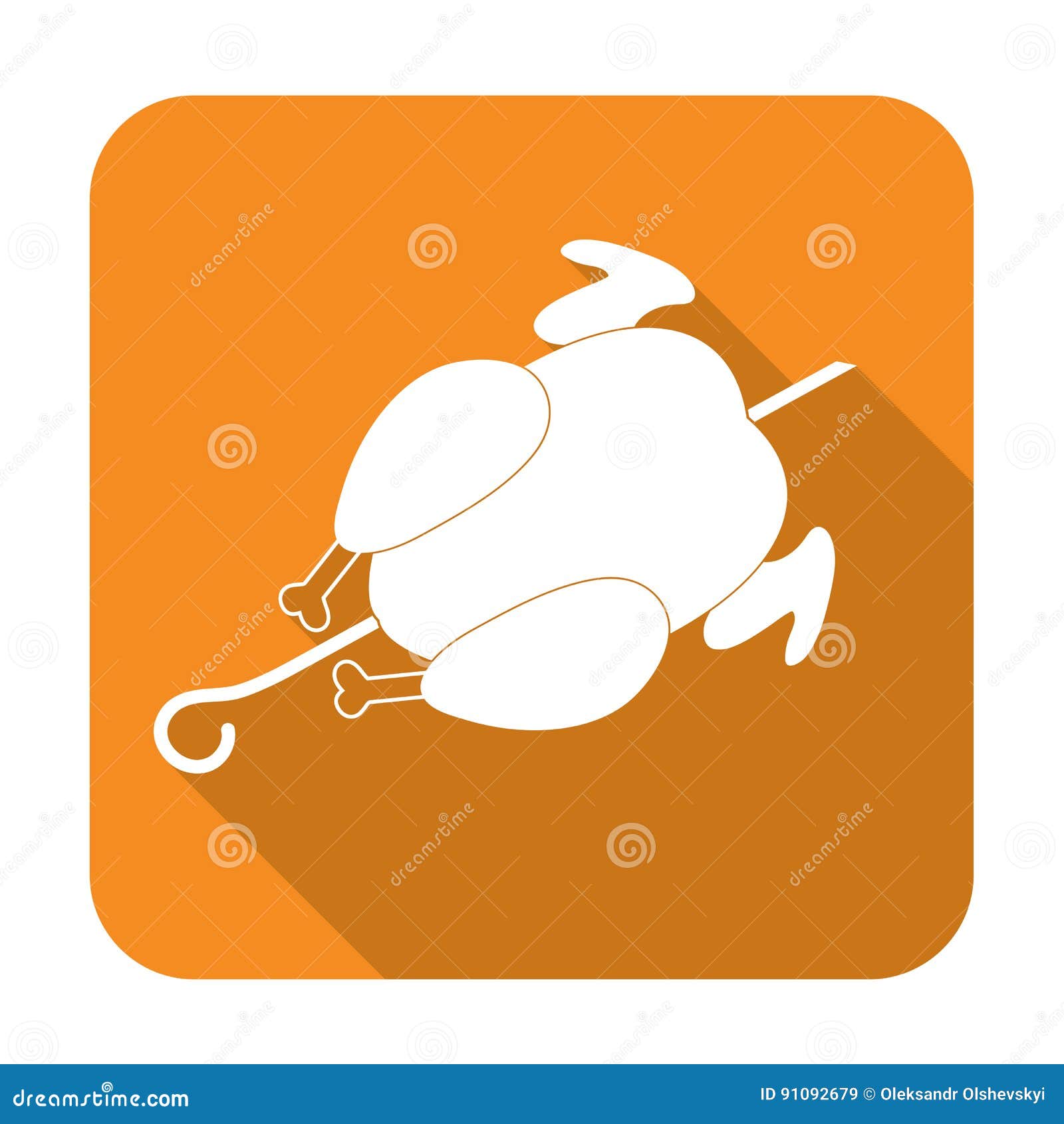 Grilled chicken icon stock vector. Illustration of meat - 91092679
