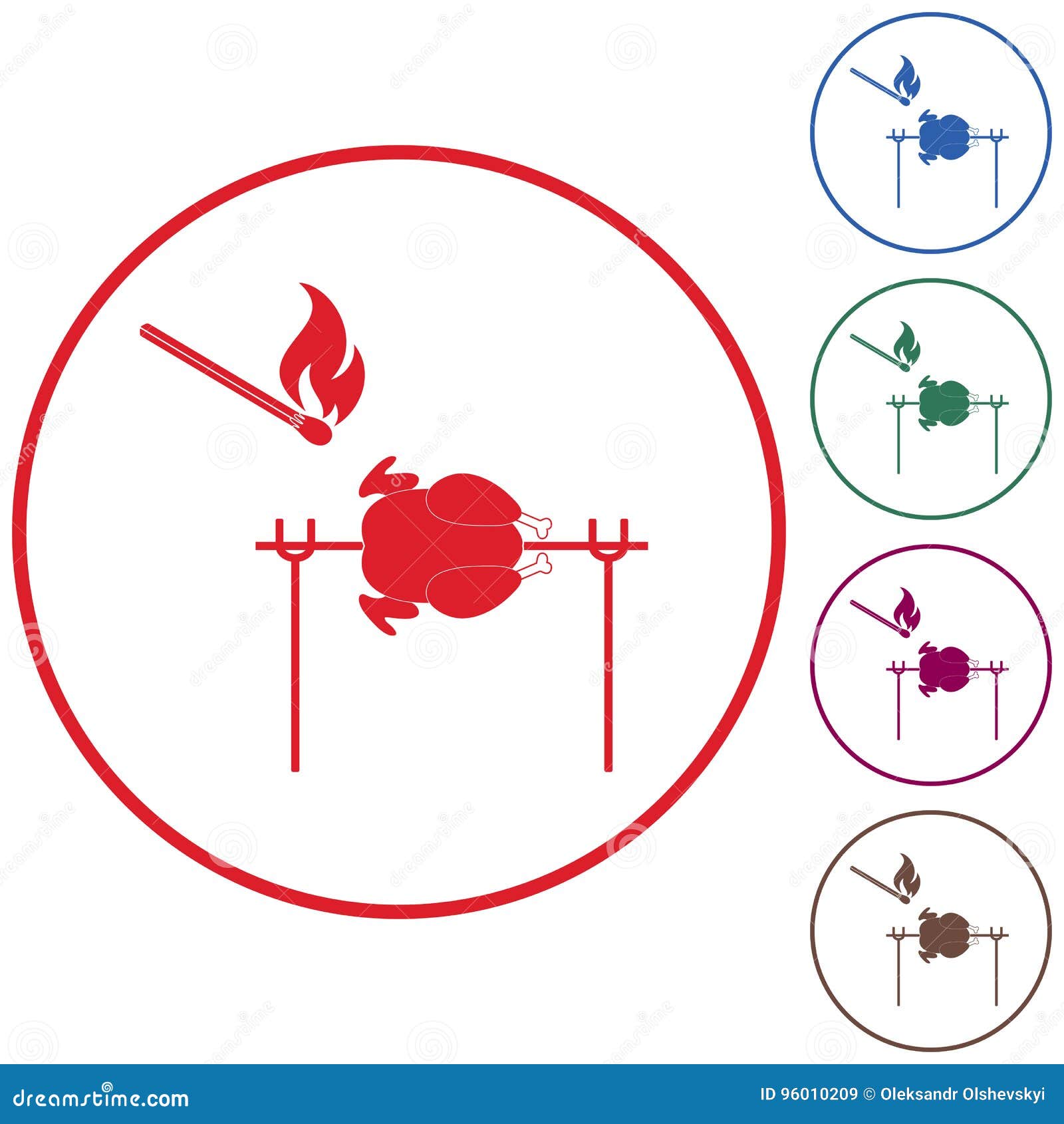 Grilled chicken icon stock vector. Illustration of white - 96010209