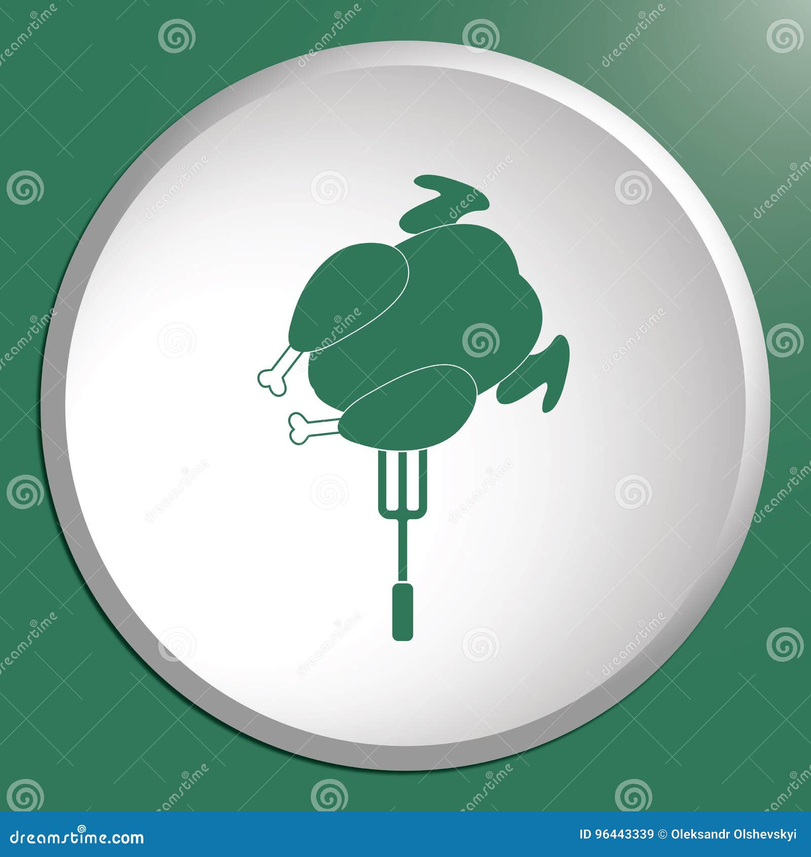 Grilled chicken icon stock vector. Illustration of grill - 96443339