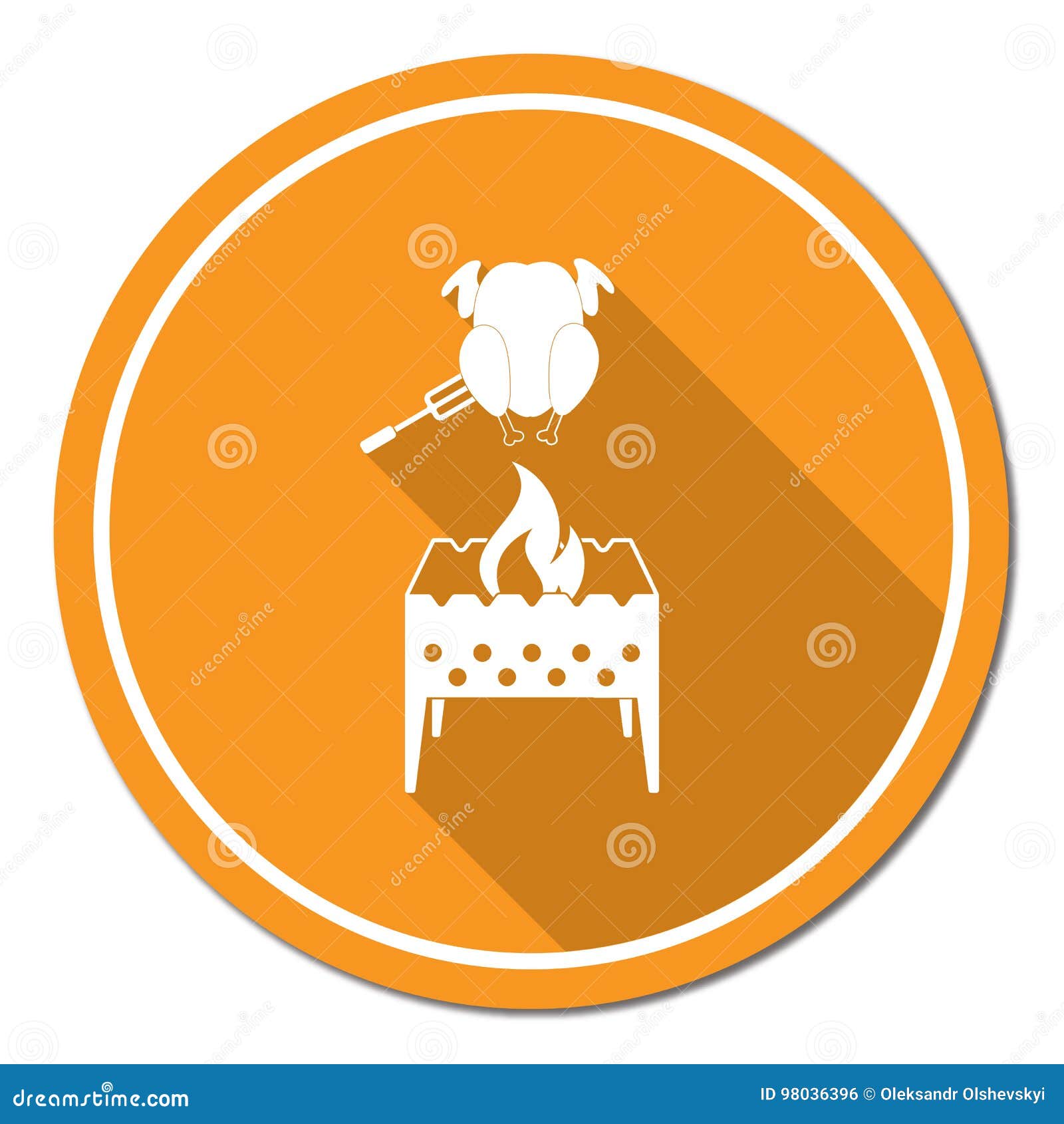 Grilled chicken icon stock vector. Illustration of restaurant - 98036396