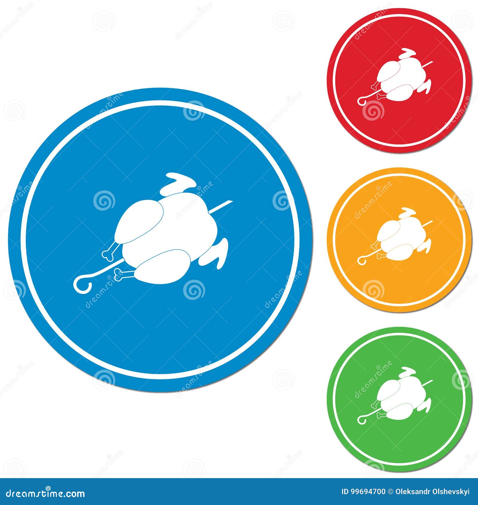 Grilled chicken icon stock vector. Illustration of white - 99694700