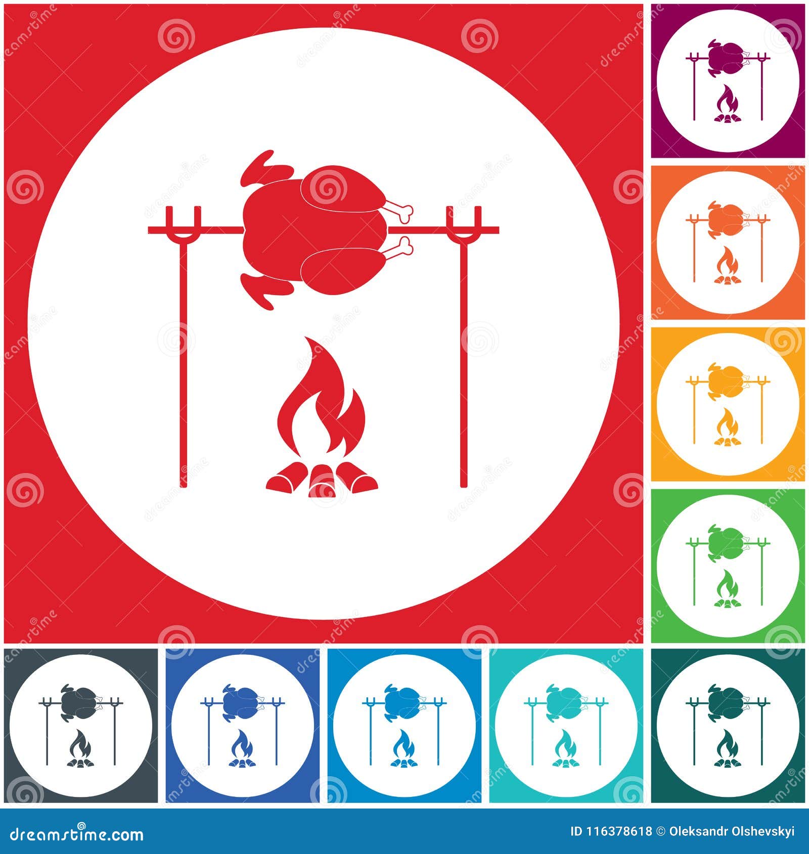 Grilled chicken icon stock vector. Illustration of poultry - 116378618