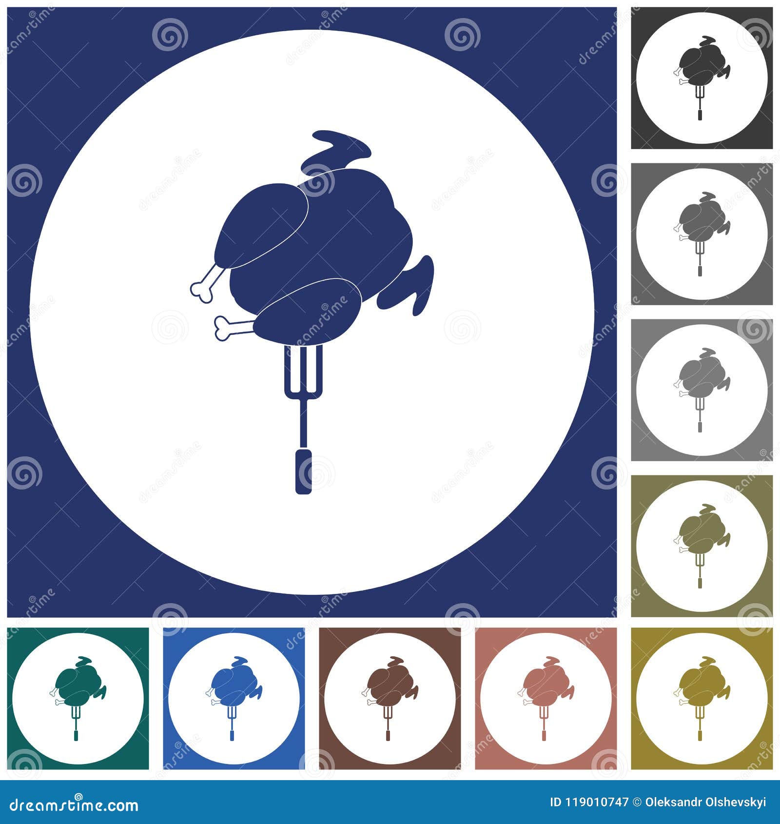 Grilled chicken icon stock vector. Illustration of chicken - 119010747