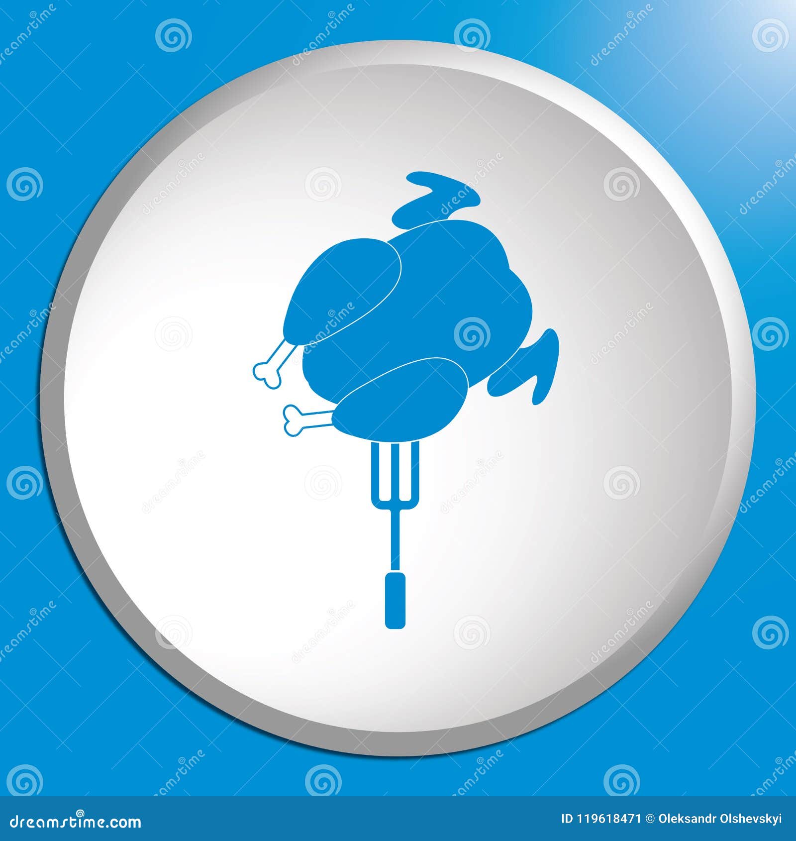 Grilled chicken icon stock vector. Illustration of cooking - 119618471