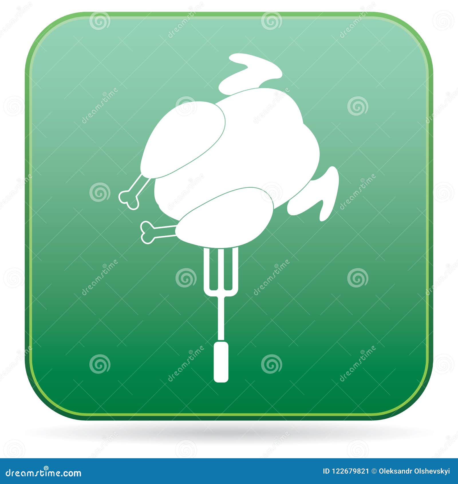 Grilled chicken icon stock vector. Illustration of creative - 122679821