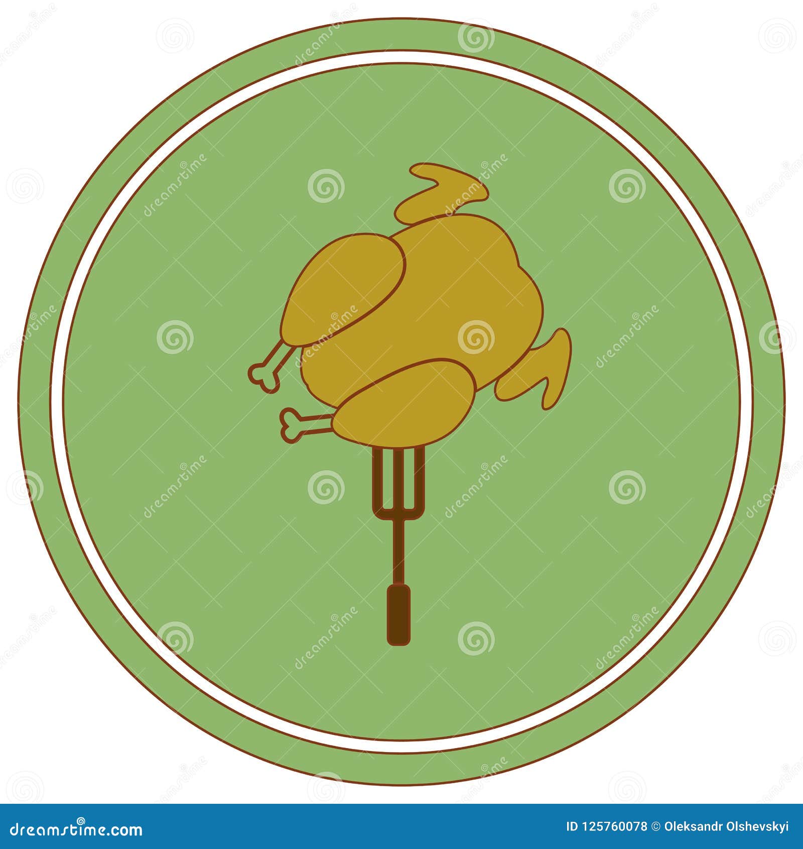 Grilled chicken icon stock vector. Illustration of turkey - 125760078