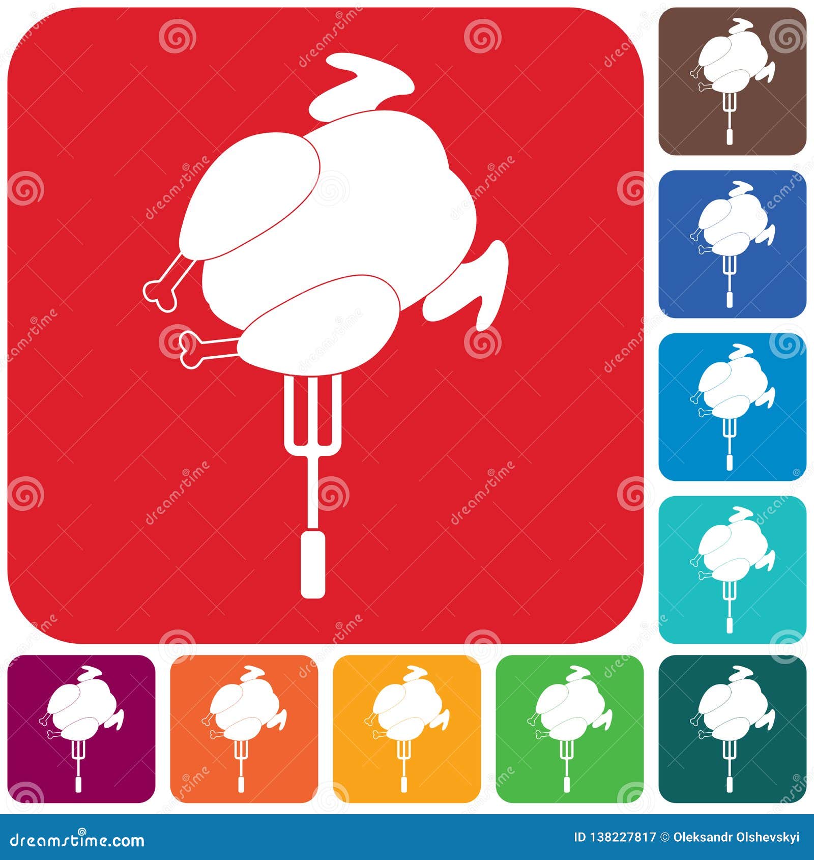 Grilled chicken icon stock vector. Illustration of vector - 138227817