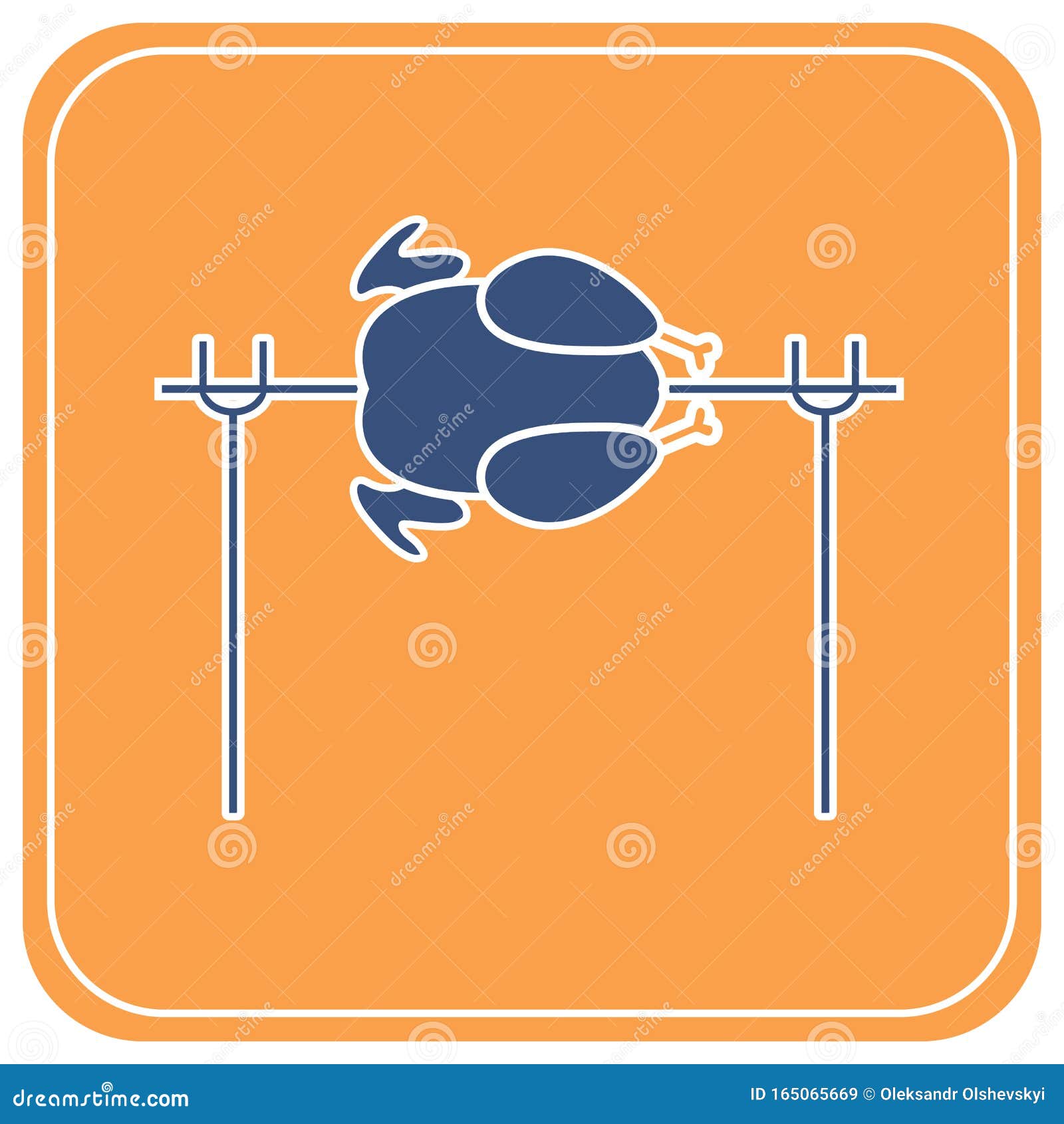 Grilled chicken icon stock vector. Illustration of roast - 165065669