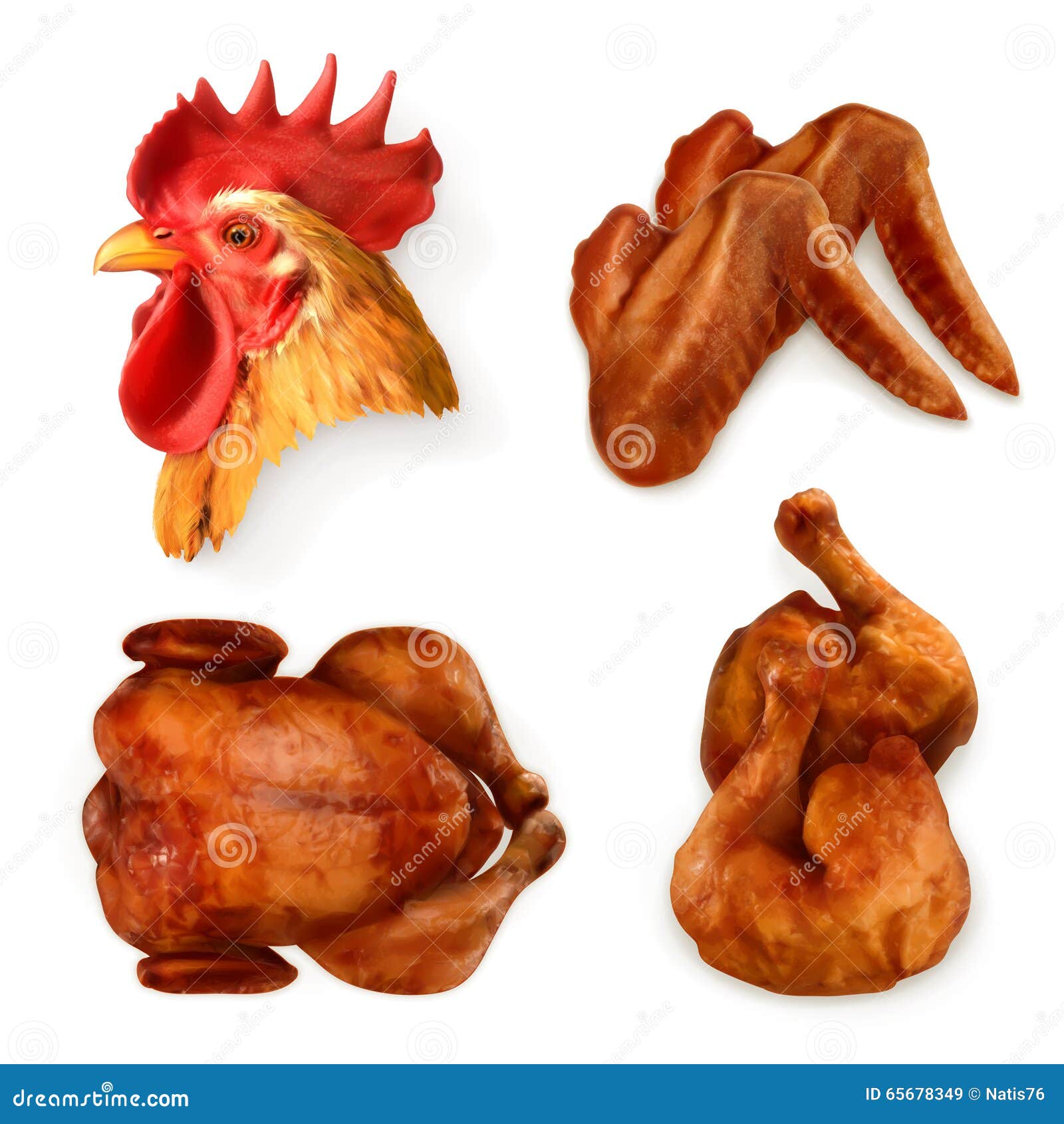 Grilled chicken icons stock vector. Illustration of cooking - 65678349