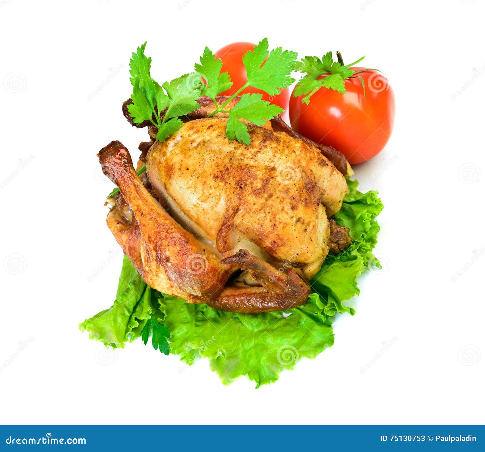 Grilled Chicken Isolated Top View Stock Image - Image of isolated ...