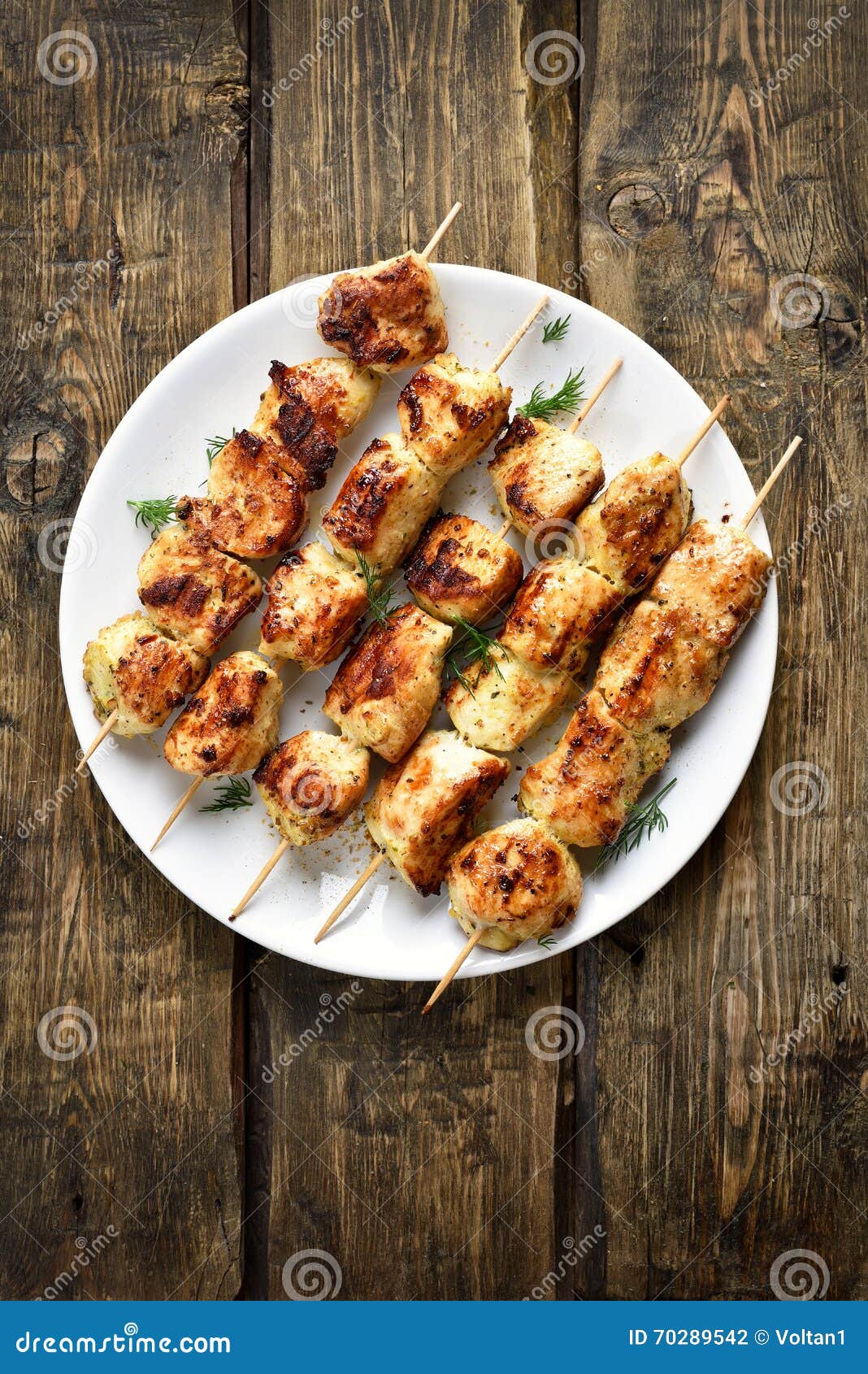 Grilled Chicken Kebabs, Top View Stock Photo - Image of brown, beef ...
