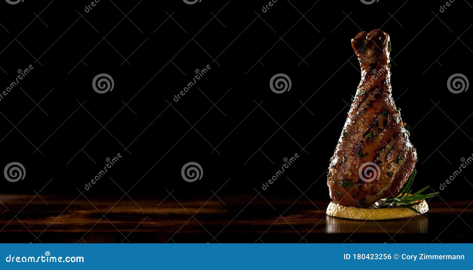 Grilled Chicken Leg on a Decorative Presentation Stock Photo - Image of ...