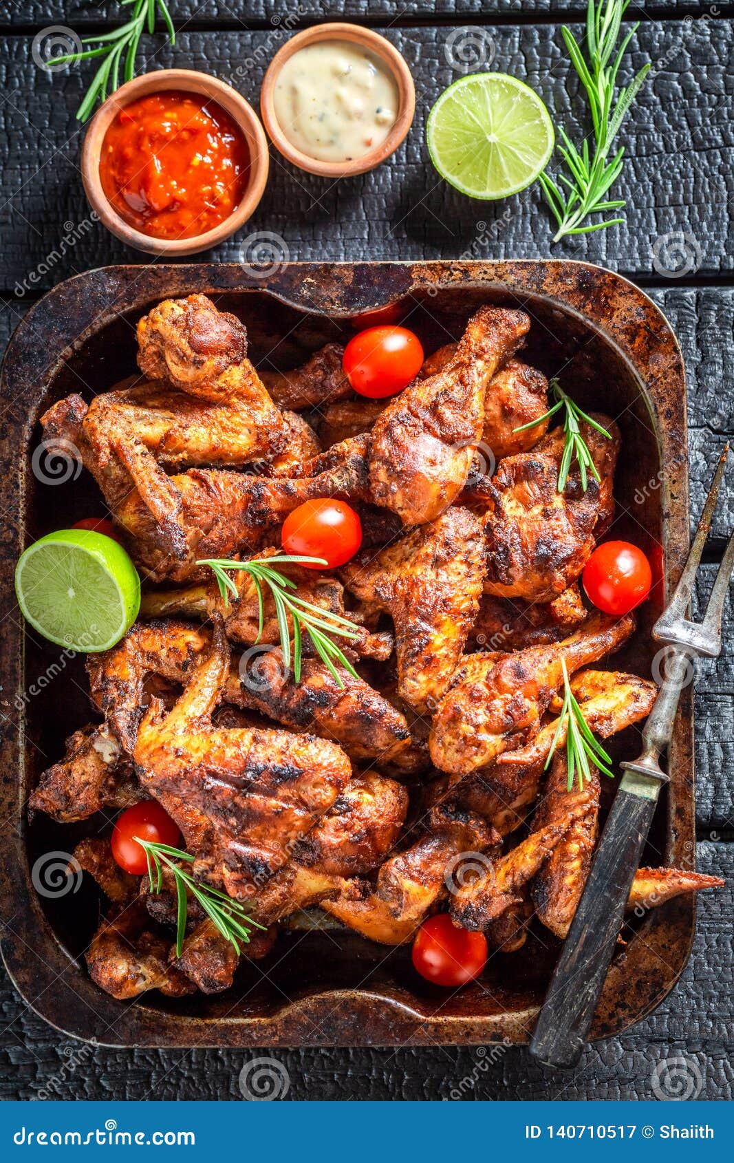 Grilled Chicken Leg with Rosemary and Spices Stock Image - Image of ...