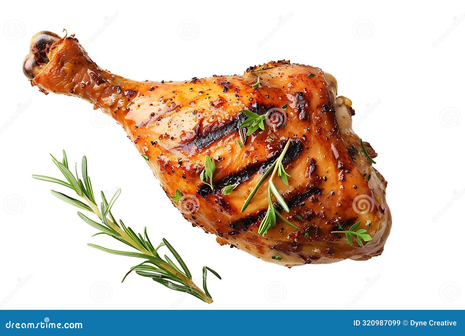 Grilled Chicken Leg on a White Background Stock Image - Image of tasty ...