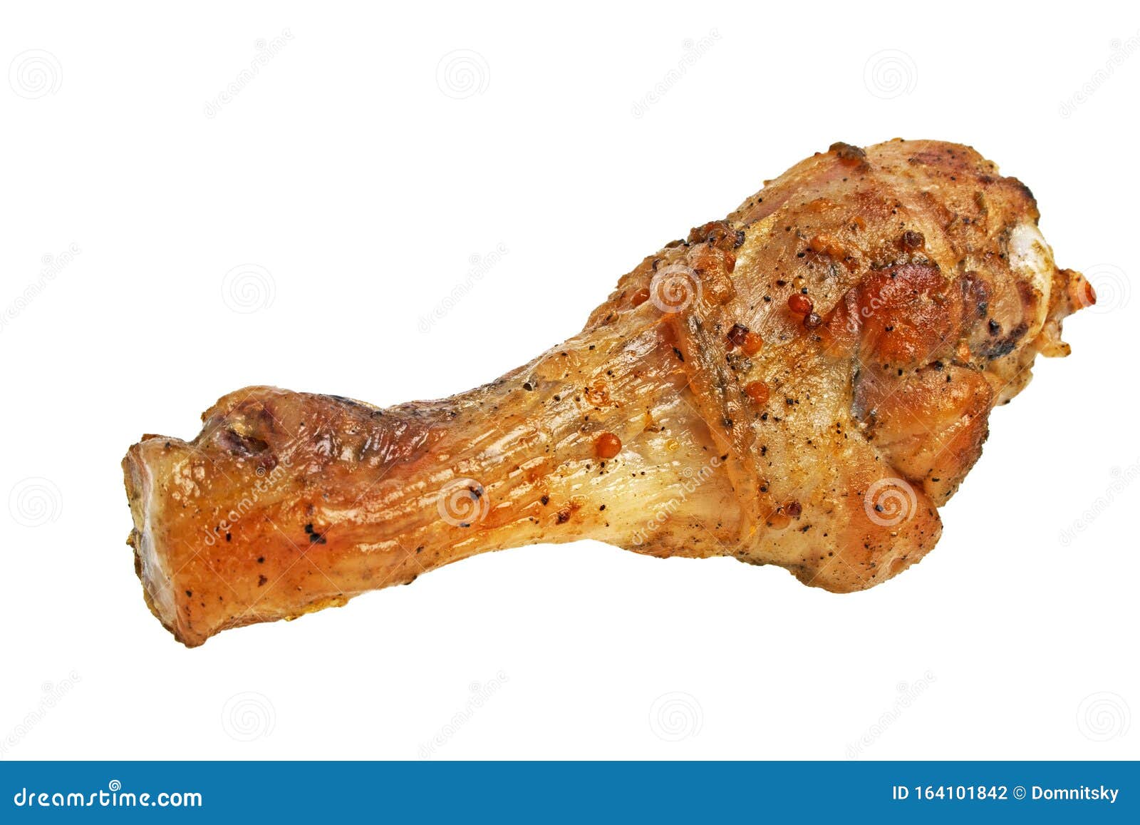 Grilled Chicken Leg on a White Background Stock Photo - Image of fresh ...