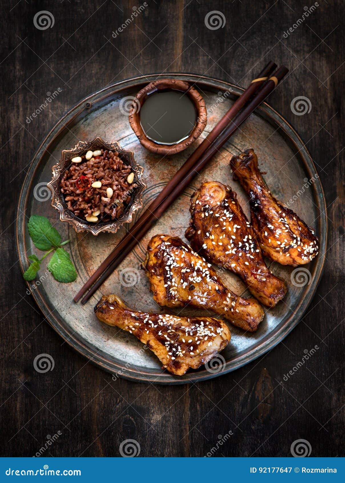 Grilled Chicken Legs with Rice Stock Image - Image of chicken, teriyaki ...