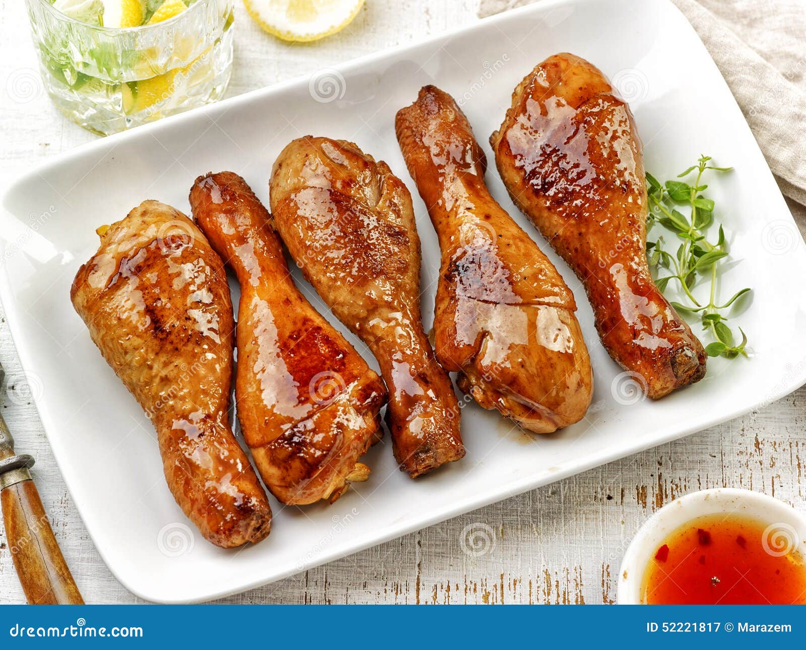 Grilled chicken legs stock image. Image of bowl, juicy - 52221817