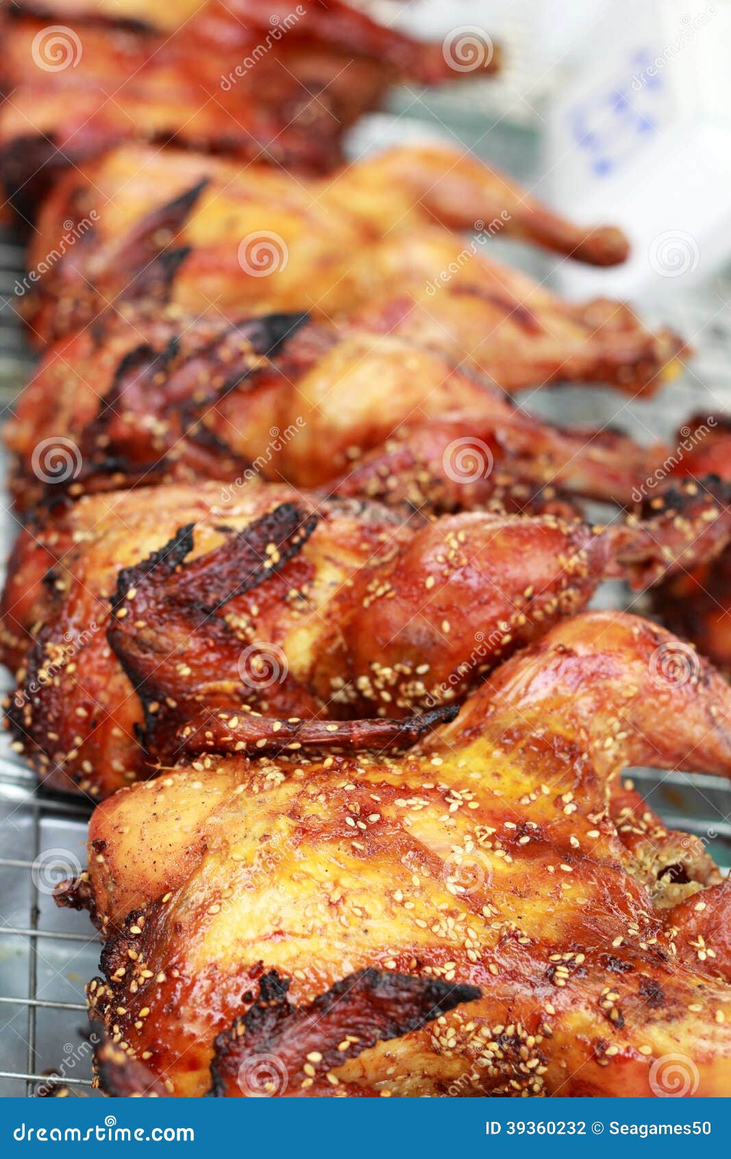Grilled Chicken in the Market Stock Photo - Image of roasted, meal ...