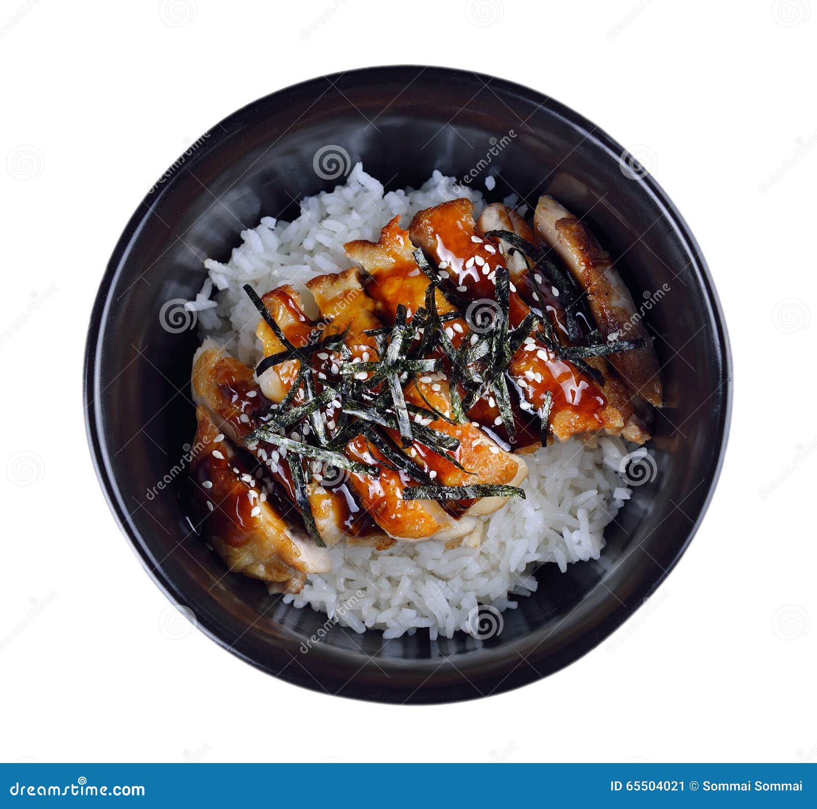 Grilled Chicken with Rice on White Background Stock Image - Image of ...
