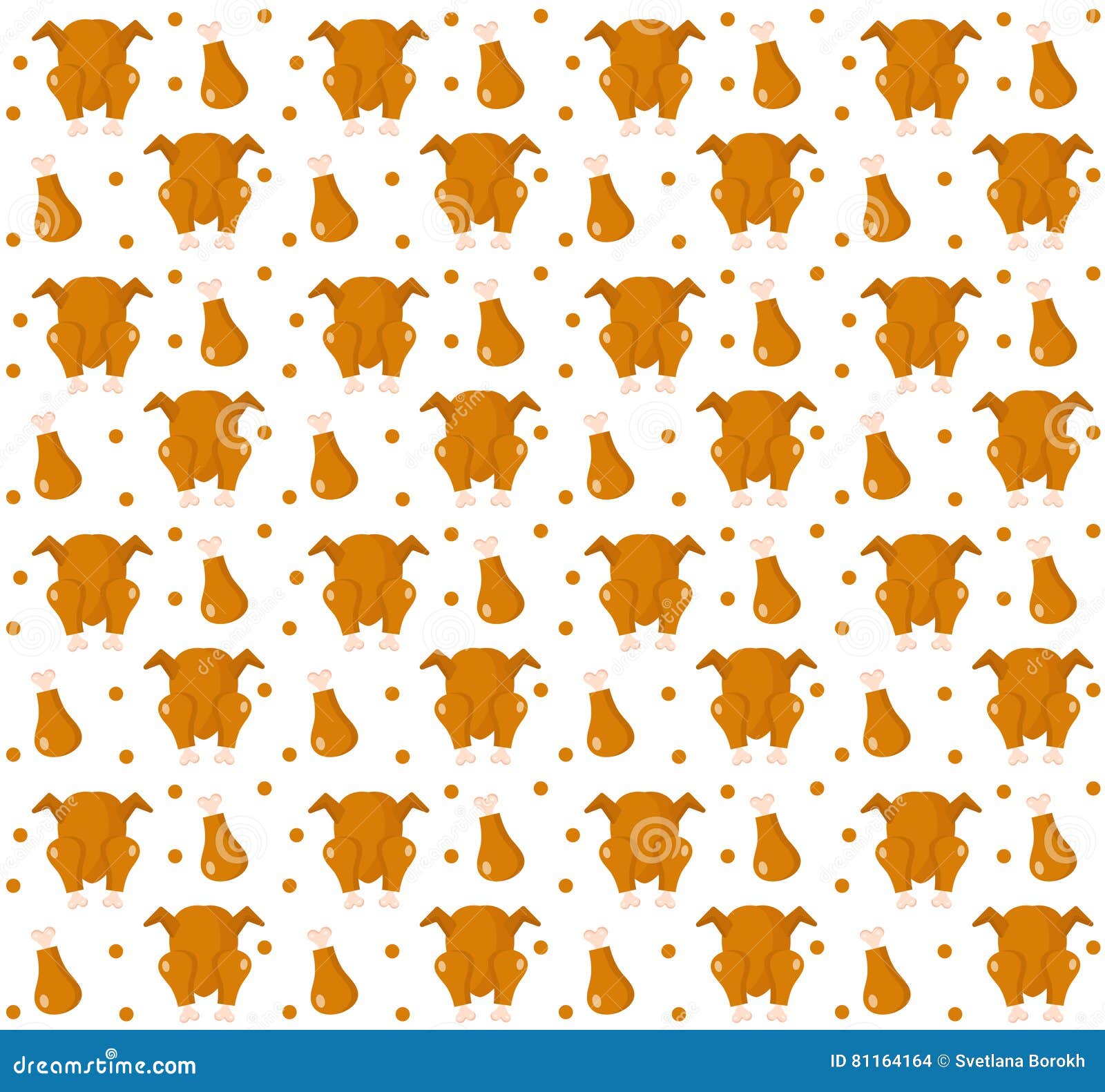 Grilled Chicken Seamless Pattern, Flat Style. Endless Background ...