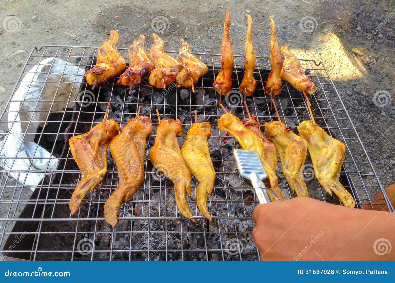Grilled chicken stall stock photo. Image of fire, ribs - 31637928