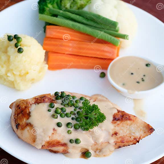 Grilled chicken steak stock image. Image of meal, gourmet - 87345929