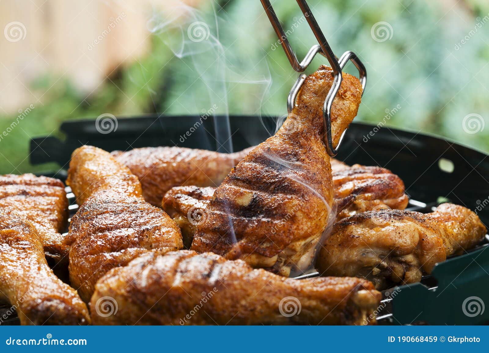 Grilled chicken sticks stock image. Image of barbecue - 190668459