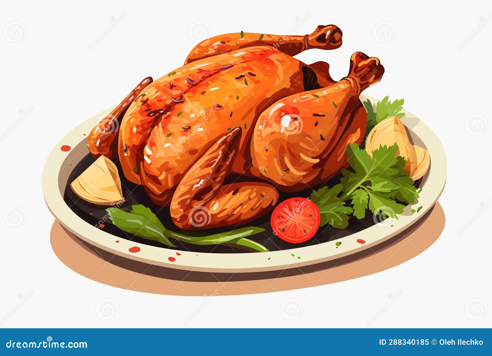 Grilled Chicken Vector Flat Minimalistic Isolated Illustration Stock ...