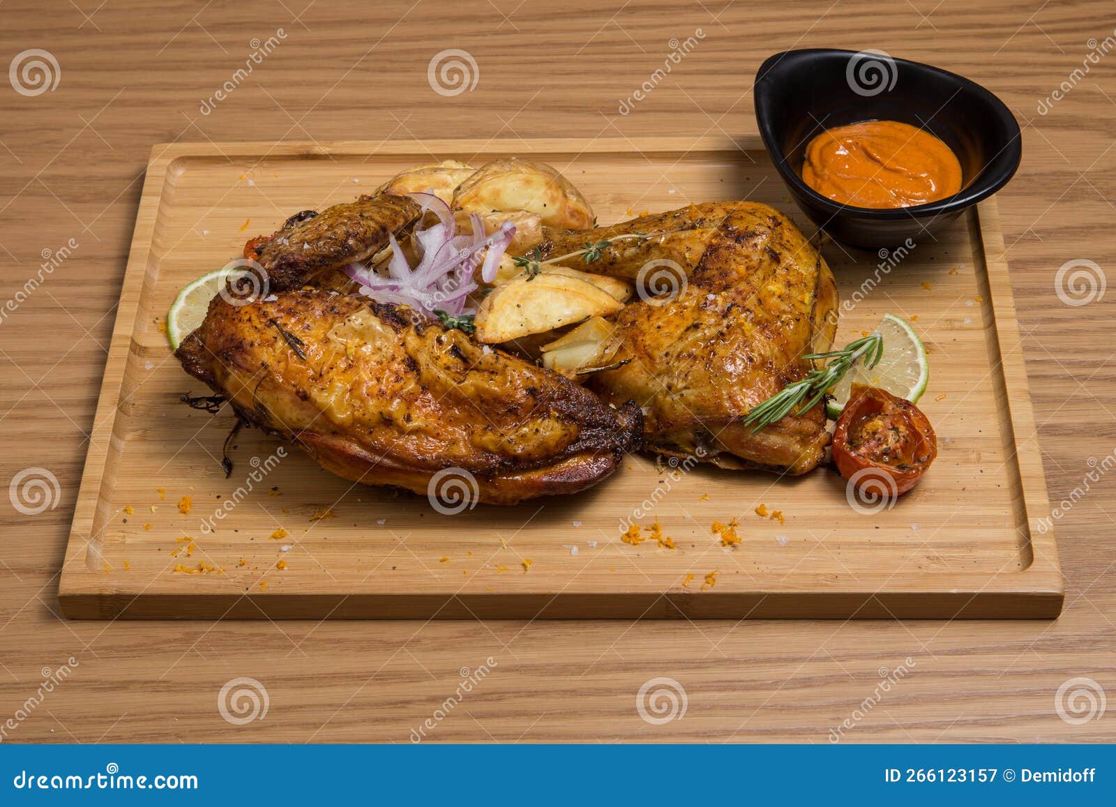 Grilled chicken stock image. Image of barbecue, closeup - 266123157