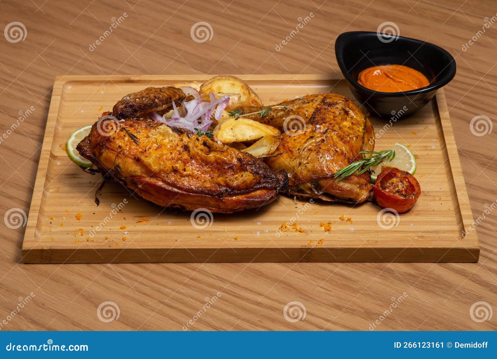 Grilled chicken stock image. Image of quail, background - 266123161