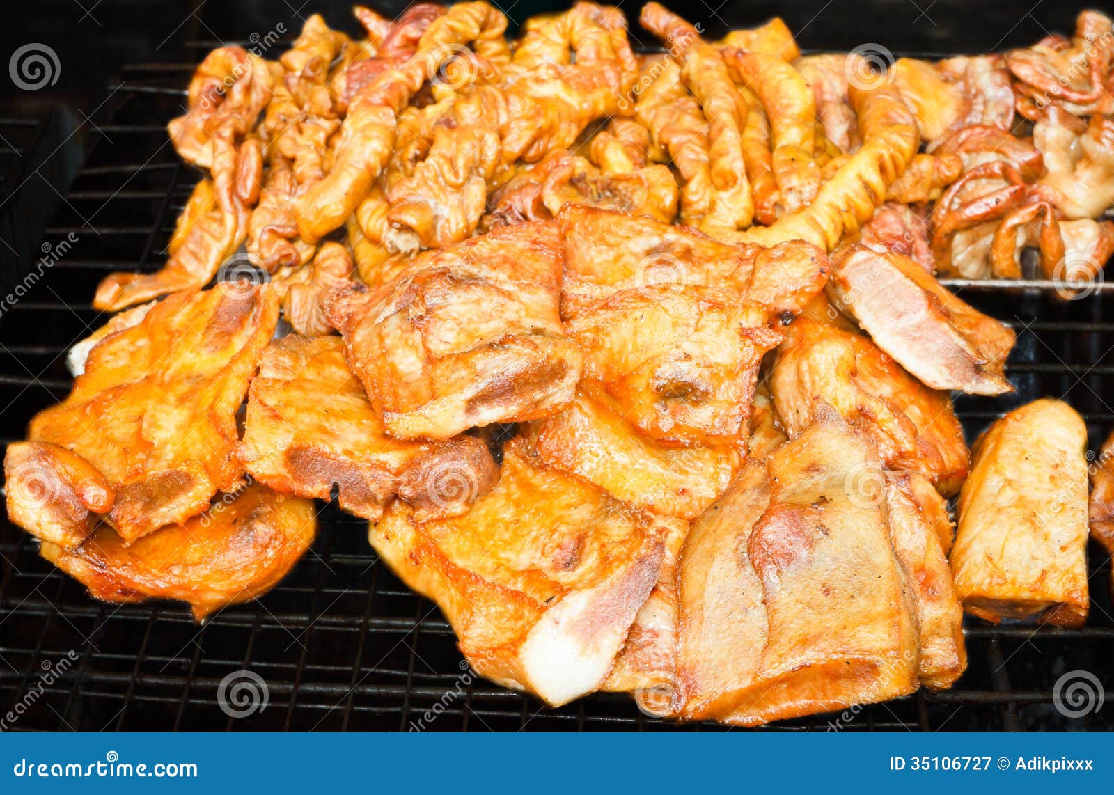 Grilled Chitterlings stock image. Image of fire, juicy - 35106727
