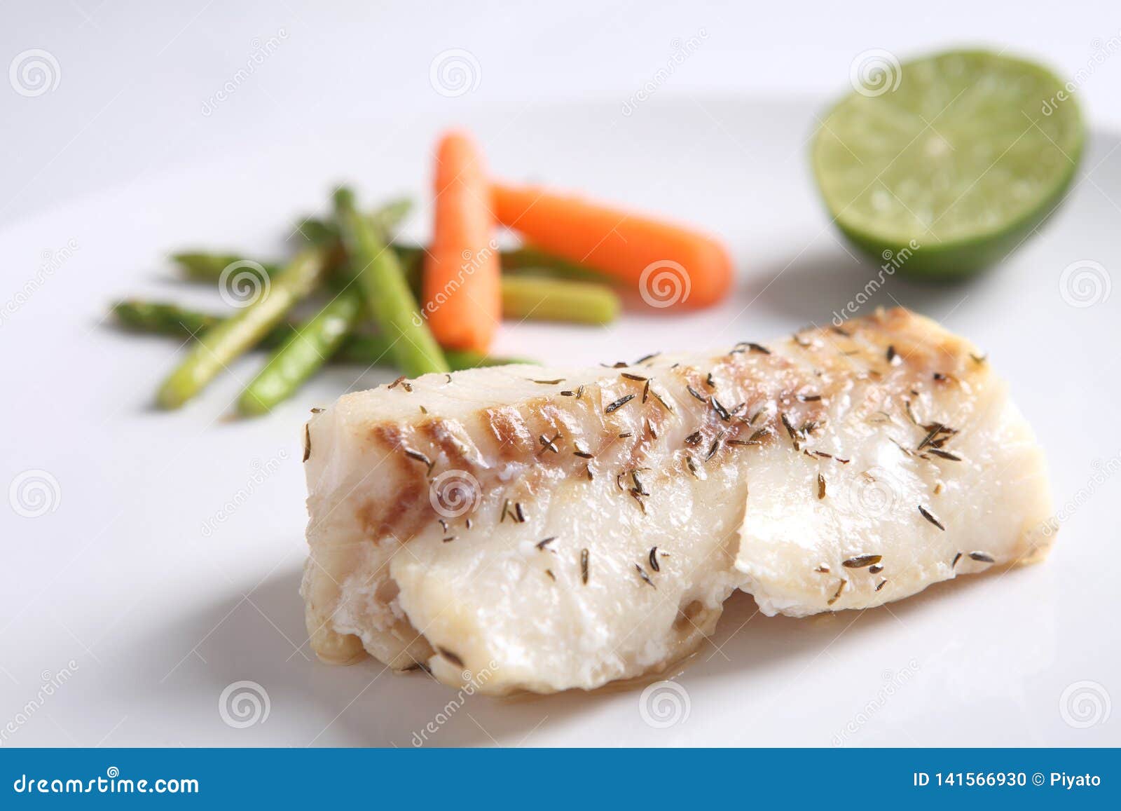 Grilled cod fish steak stock photo. Image of dish, gourmet - 141566930