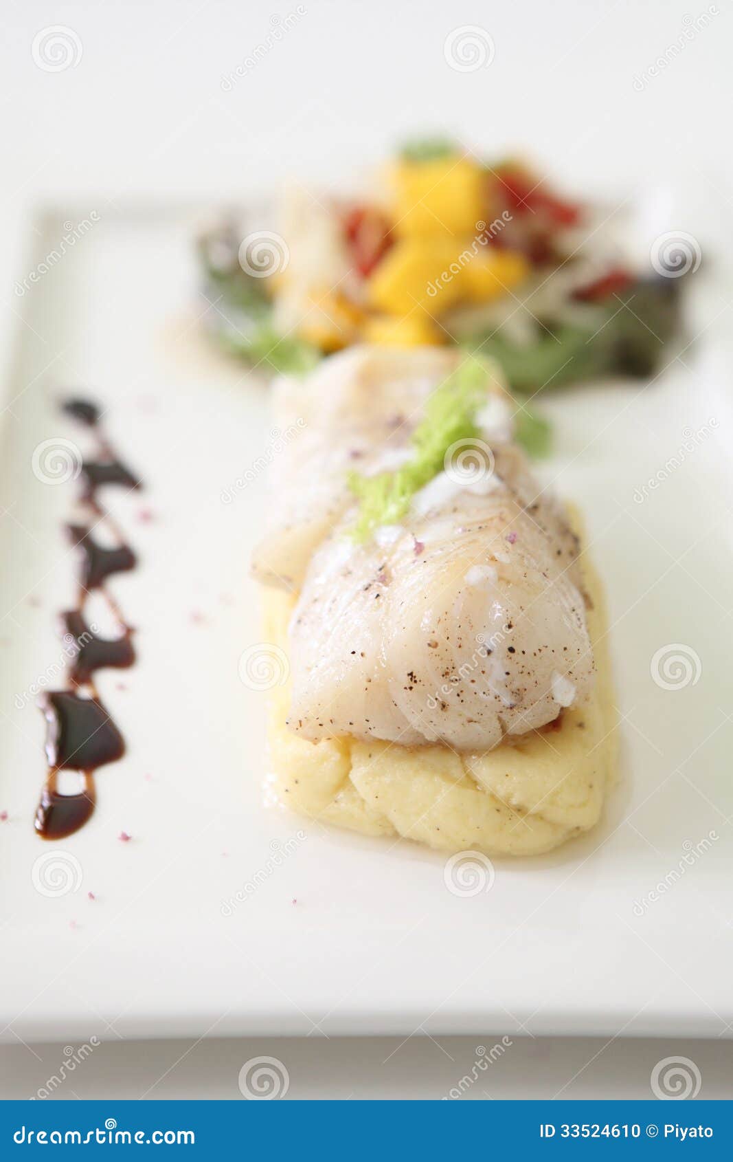 Grilled cod fish steak stock photo. Image of pepper, fish - 33524610