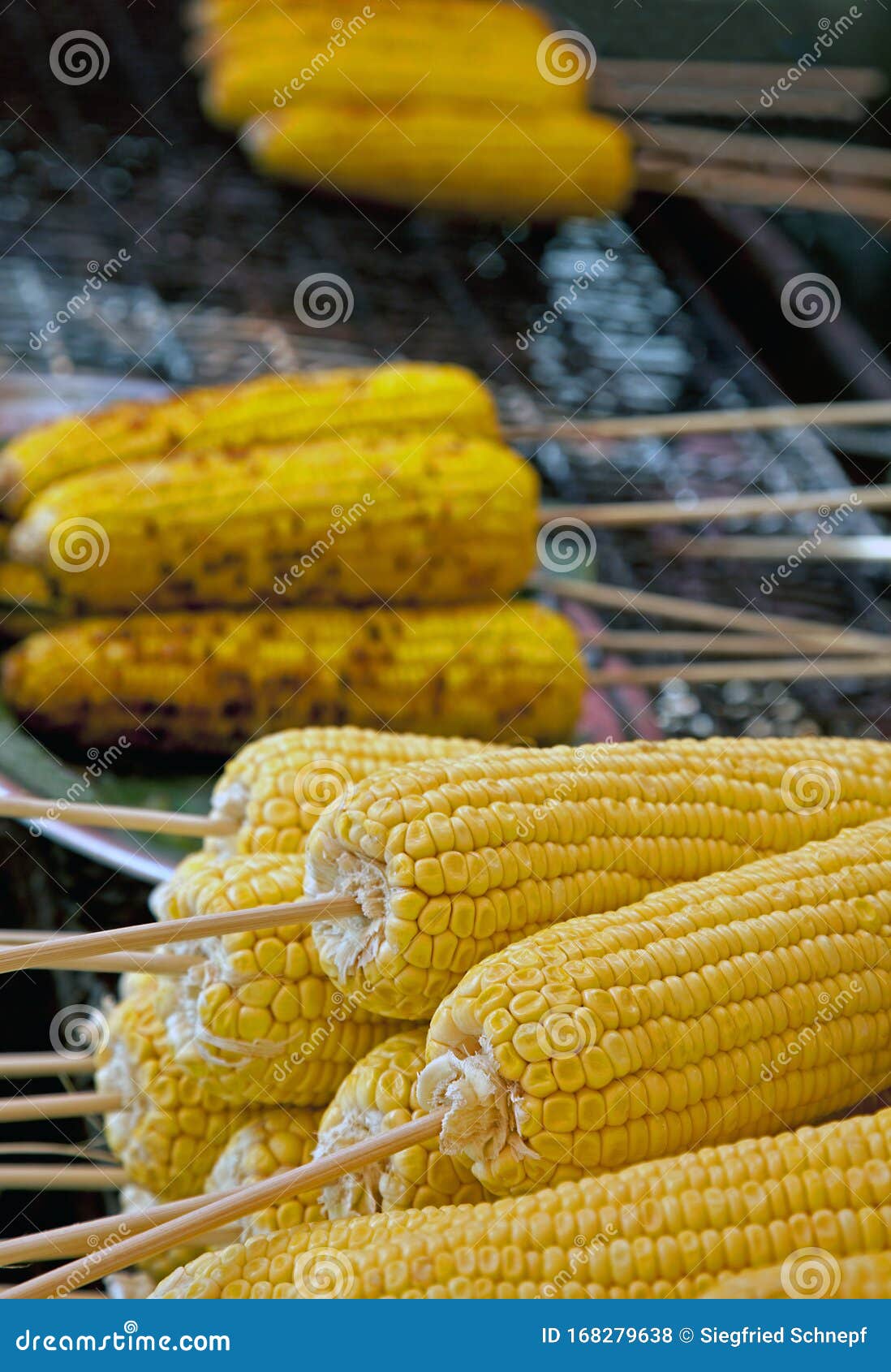 Grilled Corn on the Cob Charcoal Stock Photo - Image of piston, fruity ...