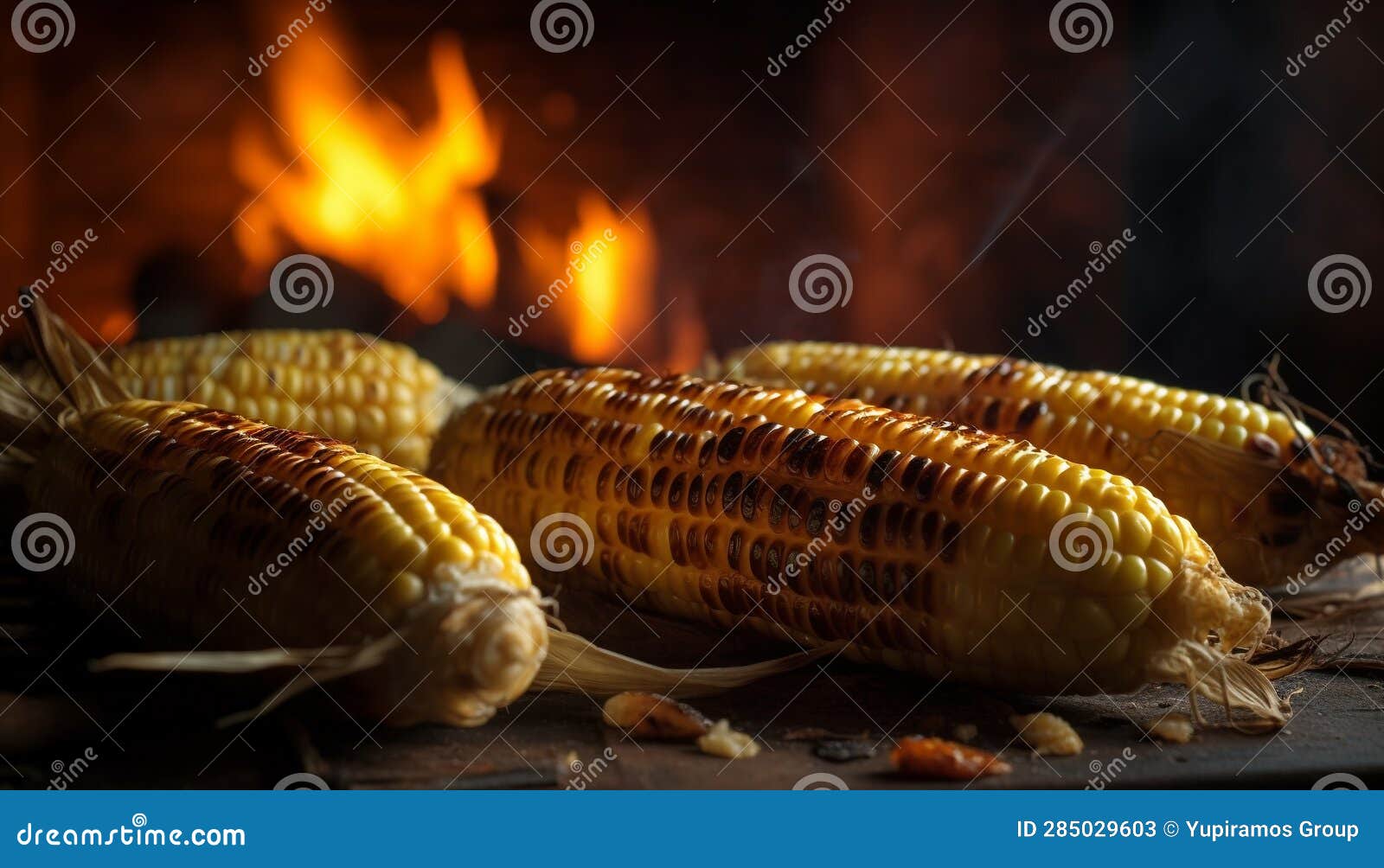 Grilled Corn on the Cob, a Healthy Autumn Barbecue Snack Generated by ...