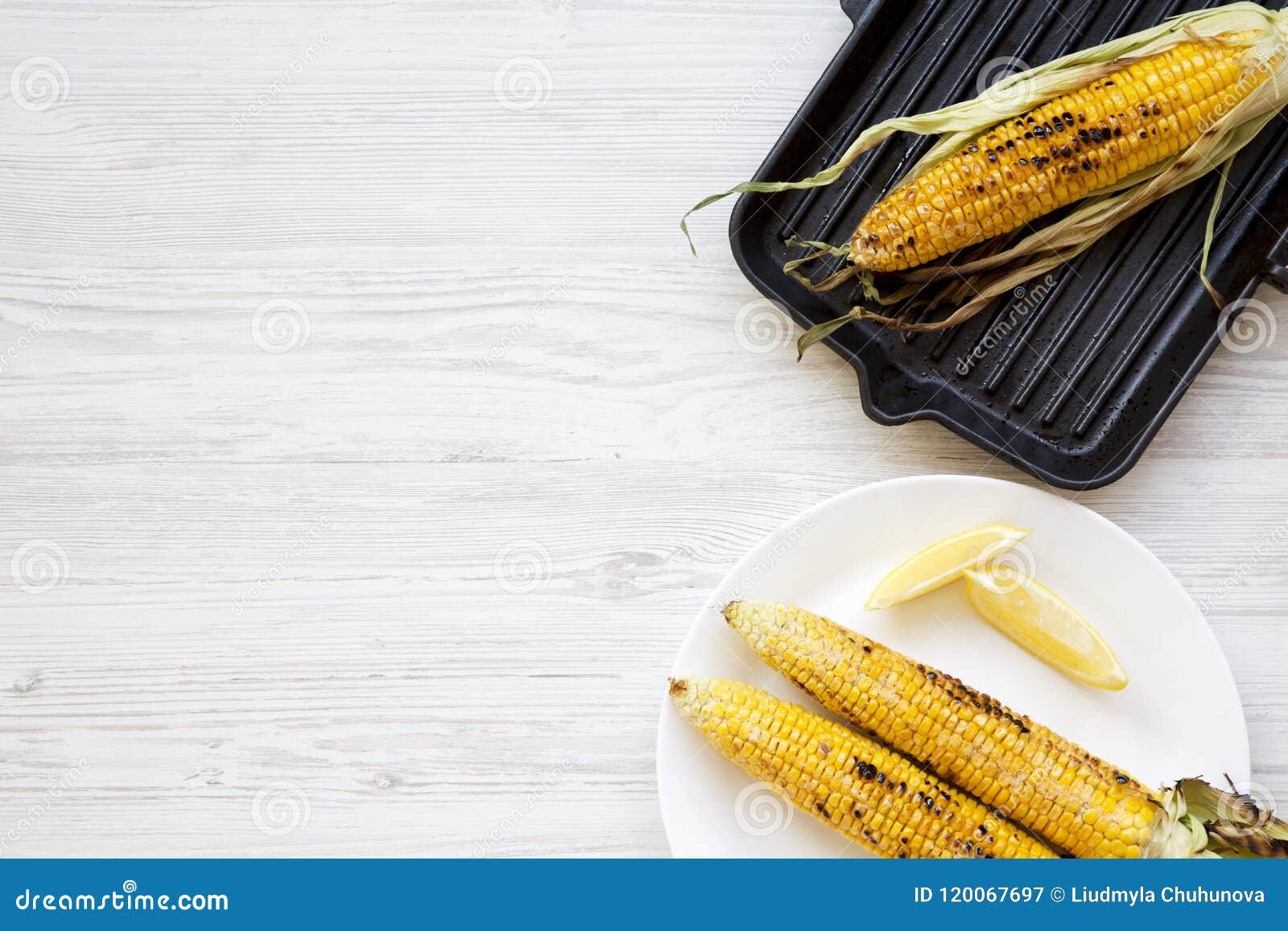Grilled Corn on the Cob, Top View. Stock Image - Image of healthy ...