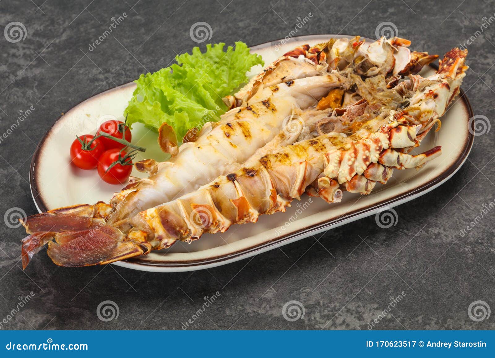 Grilled Crayfish in the Plate Stock Image - Image of shell, grill ...